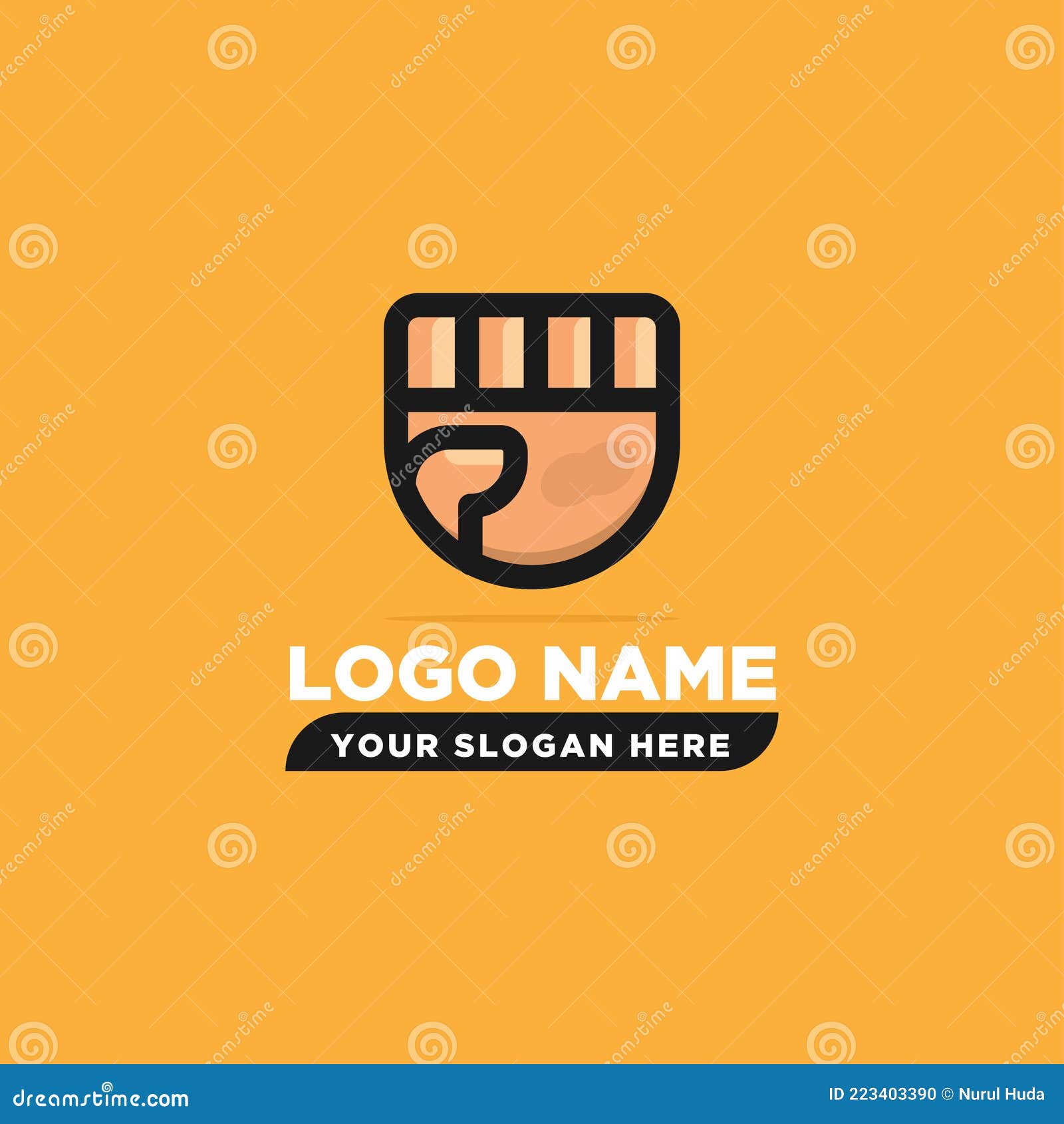 Kreative Faust Logo Design in Schild Vektor Vorlage Einzigartiges ...