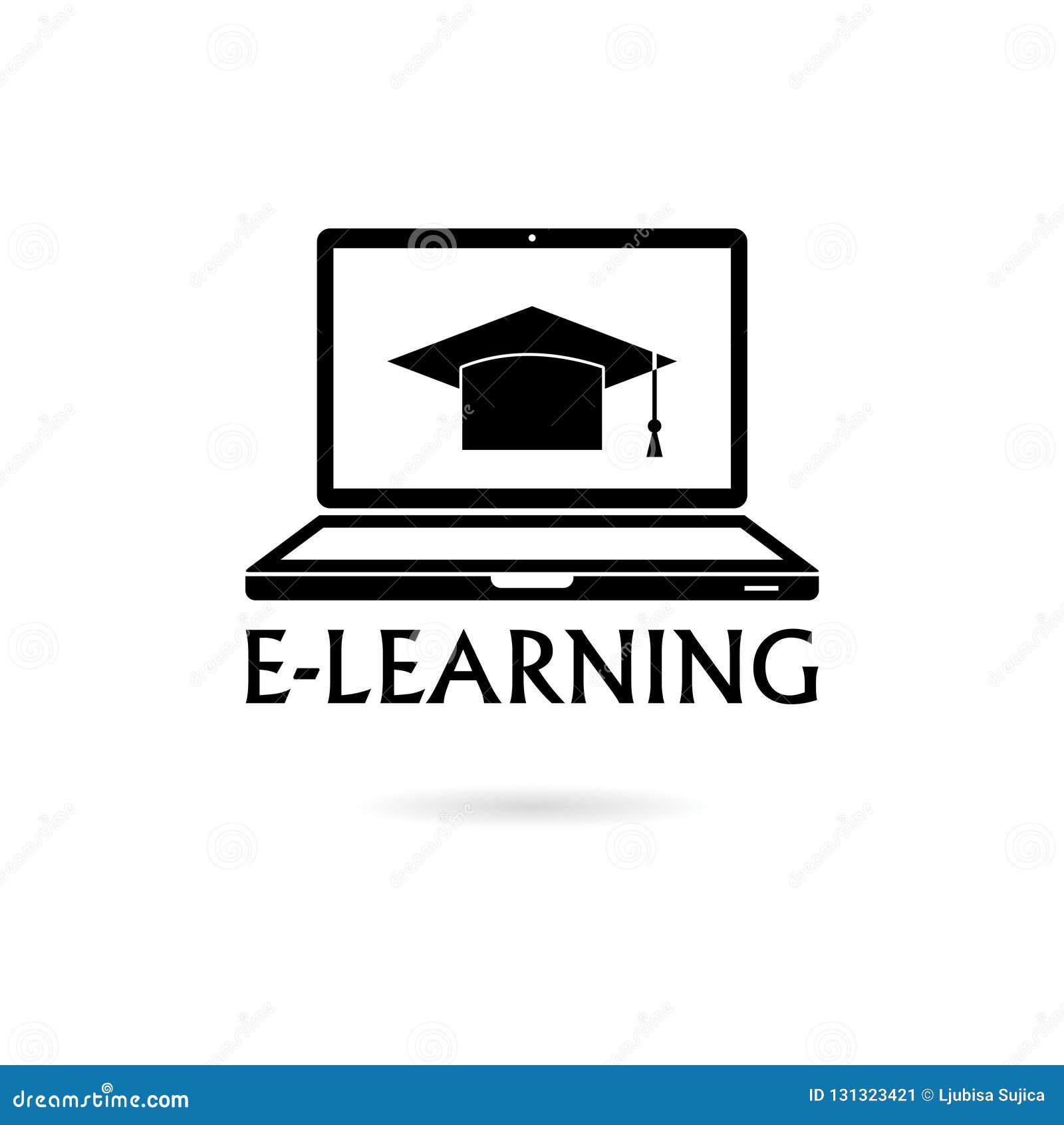 Kreative Ikone Oder Logo Des Schwarzen E-Learnings Vektor Abbildung ...