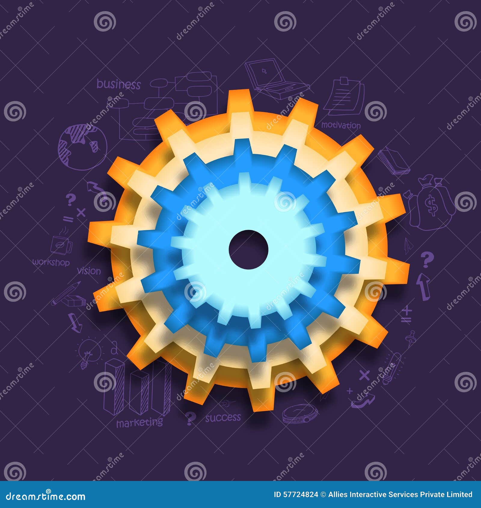 Kreatives Zahnrad Mit Infographic Elementen Stock Abbildung ...