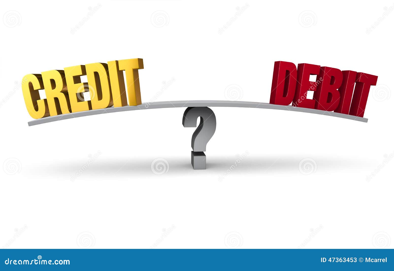 Krediet of Debet stock illustratie. Illustration of tussen - 47363453