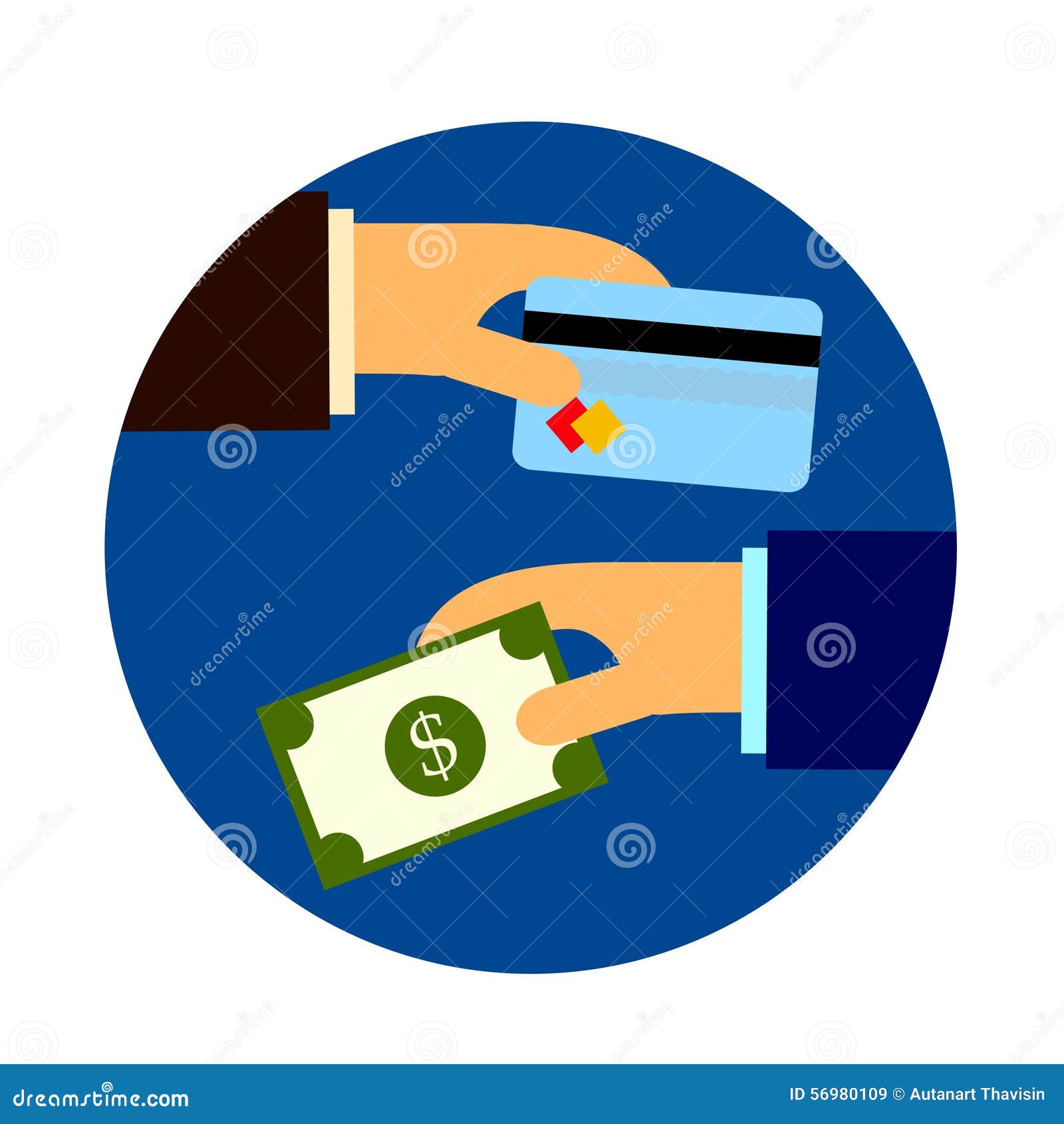 Krediet En Geldovereenkomst Vector Illustratie - Illustration of cirkel ...