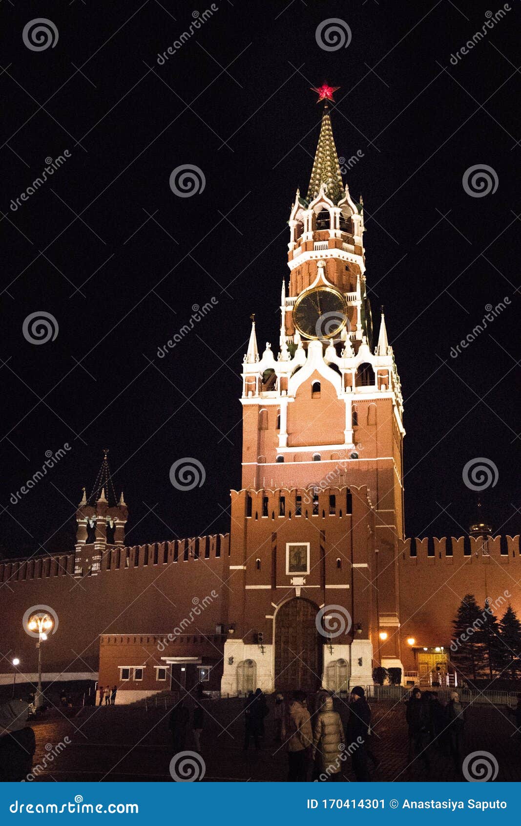 The Kremlin clocks stock image. Image of sightseeing - 170414301