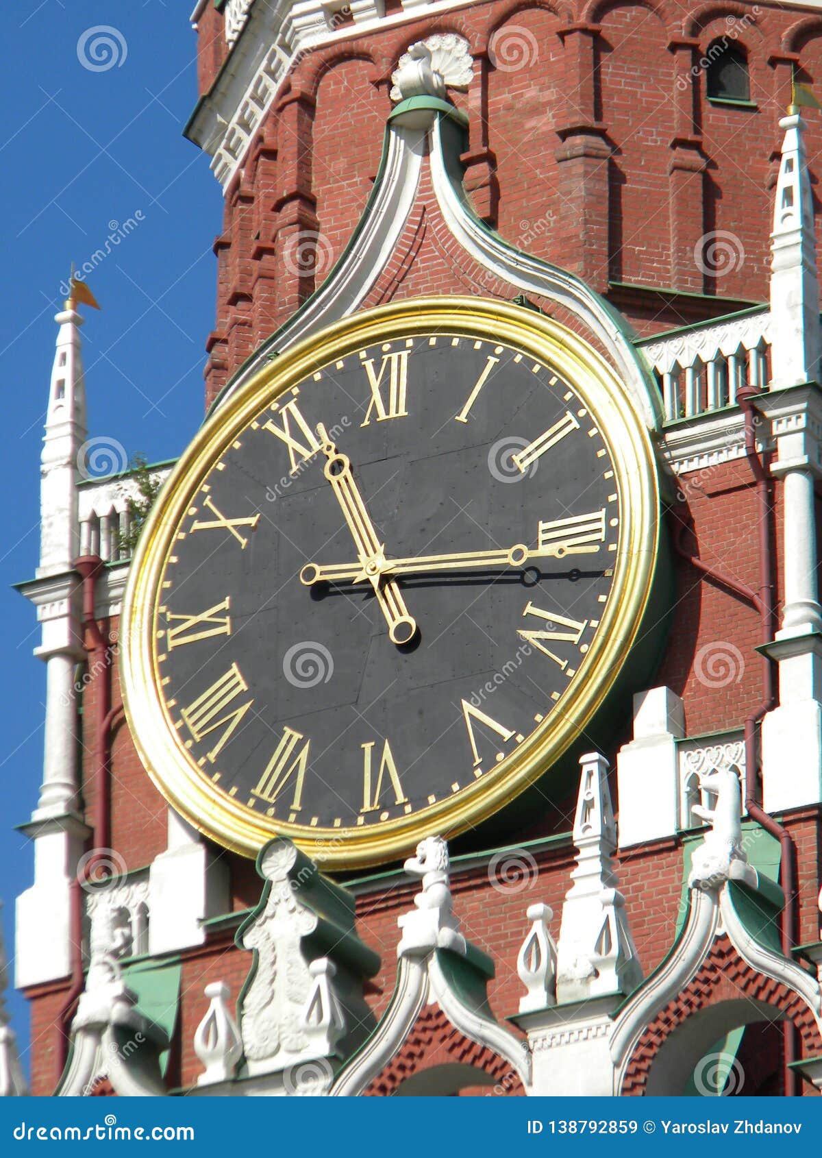 Kremlin clock bottom view stock image. Image of close - 138792859
