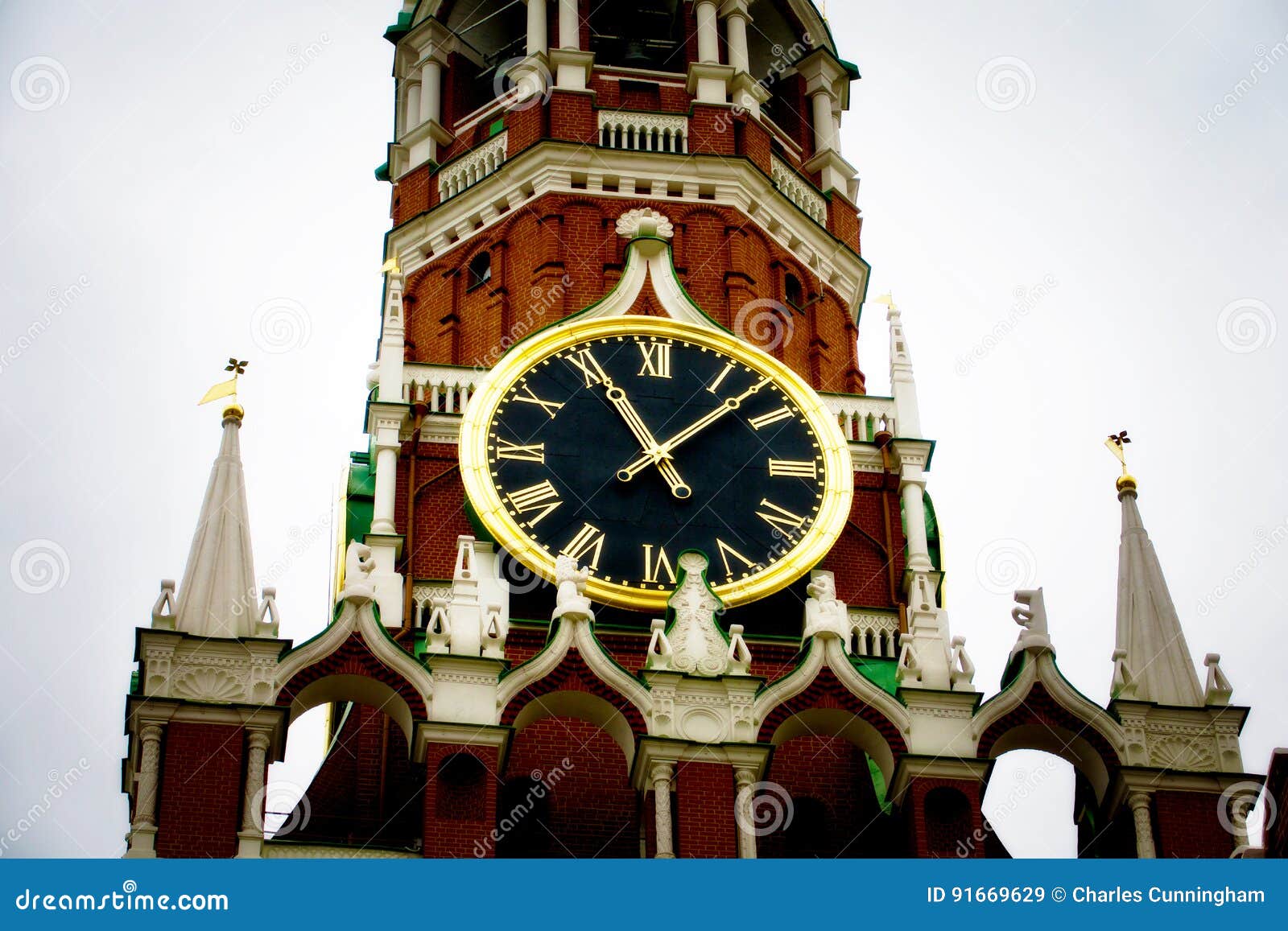Kremlin Clock stock image. Image of soviets, wall, holiday - 91669629