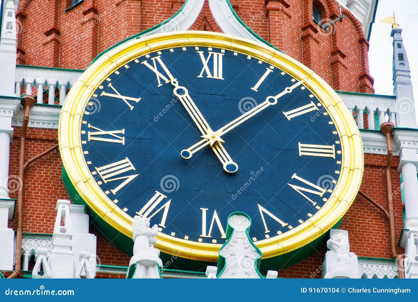 Kremlin Clock stock photo. Image of square, holiday, tower - 91670104
