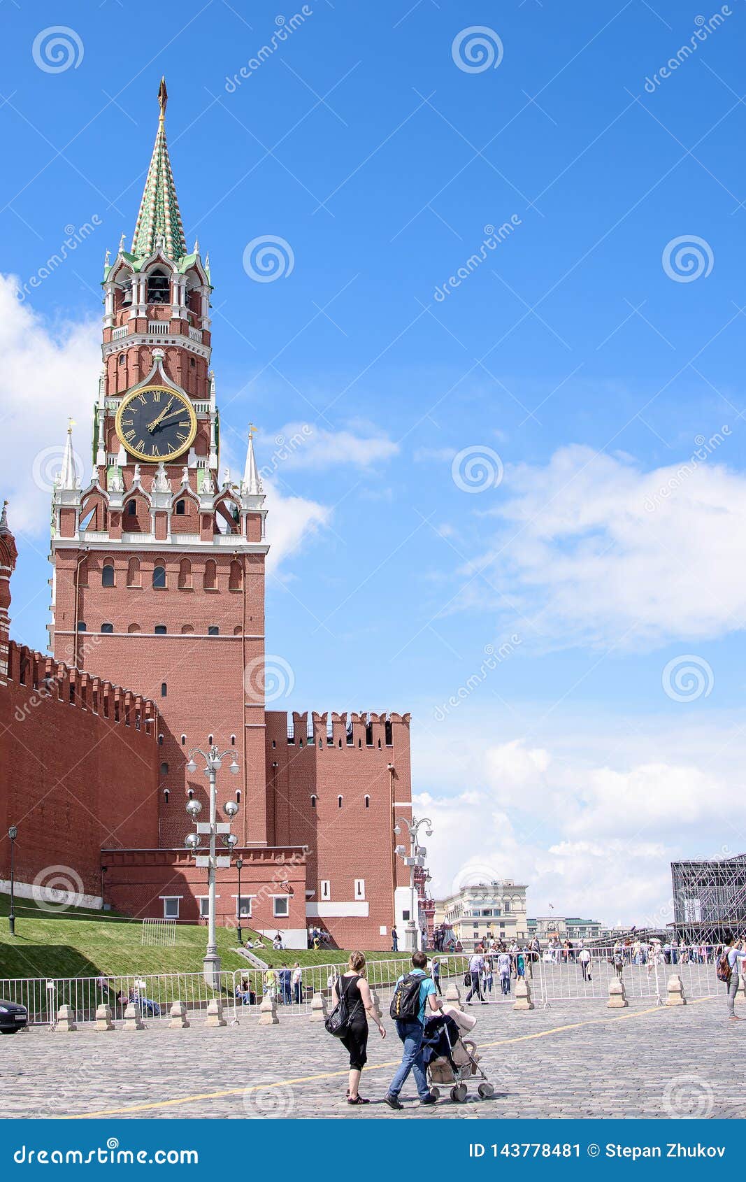 Kremlin Clock Tower, with a Red Star on the Tower Editorial Photo ...
