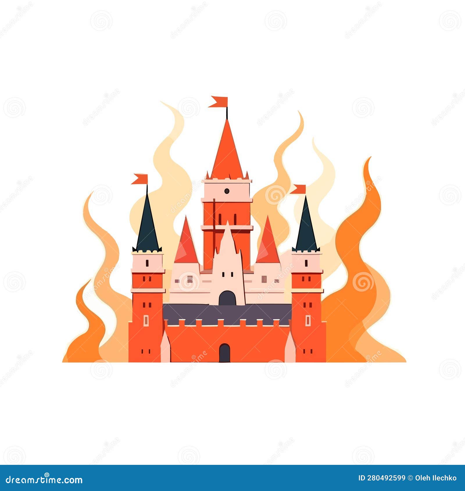 Kremlin on Fire Vector Isolated Illustration Stock Vector ...