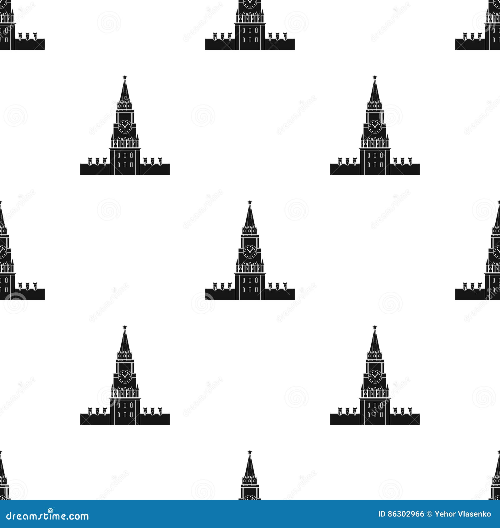 Kremlin Icon in Black Style Isolated on White Background. Russian ...