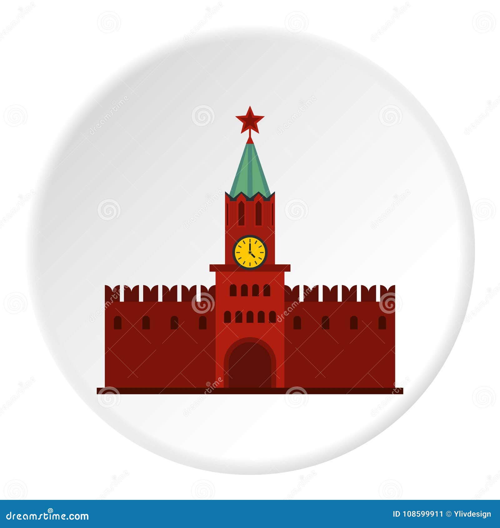 Kremlin icon circle stock vector. Illustration of government - 108599911