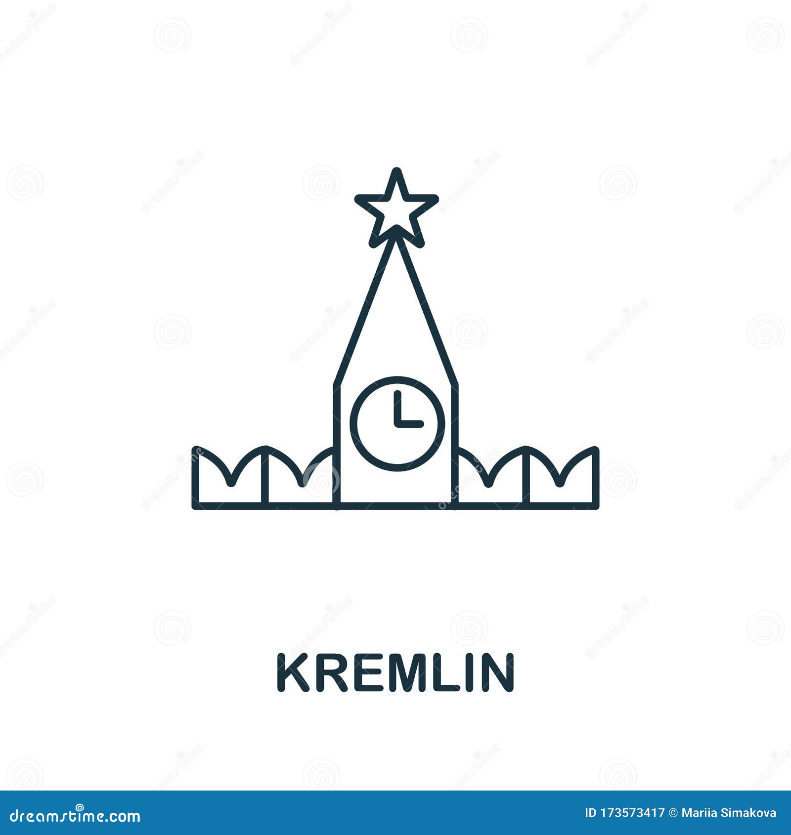 Kremlin Icon from Russia Collection. Simple Line Kremlin Icon for ...