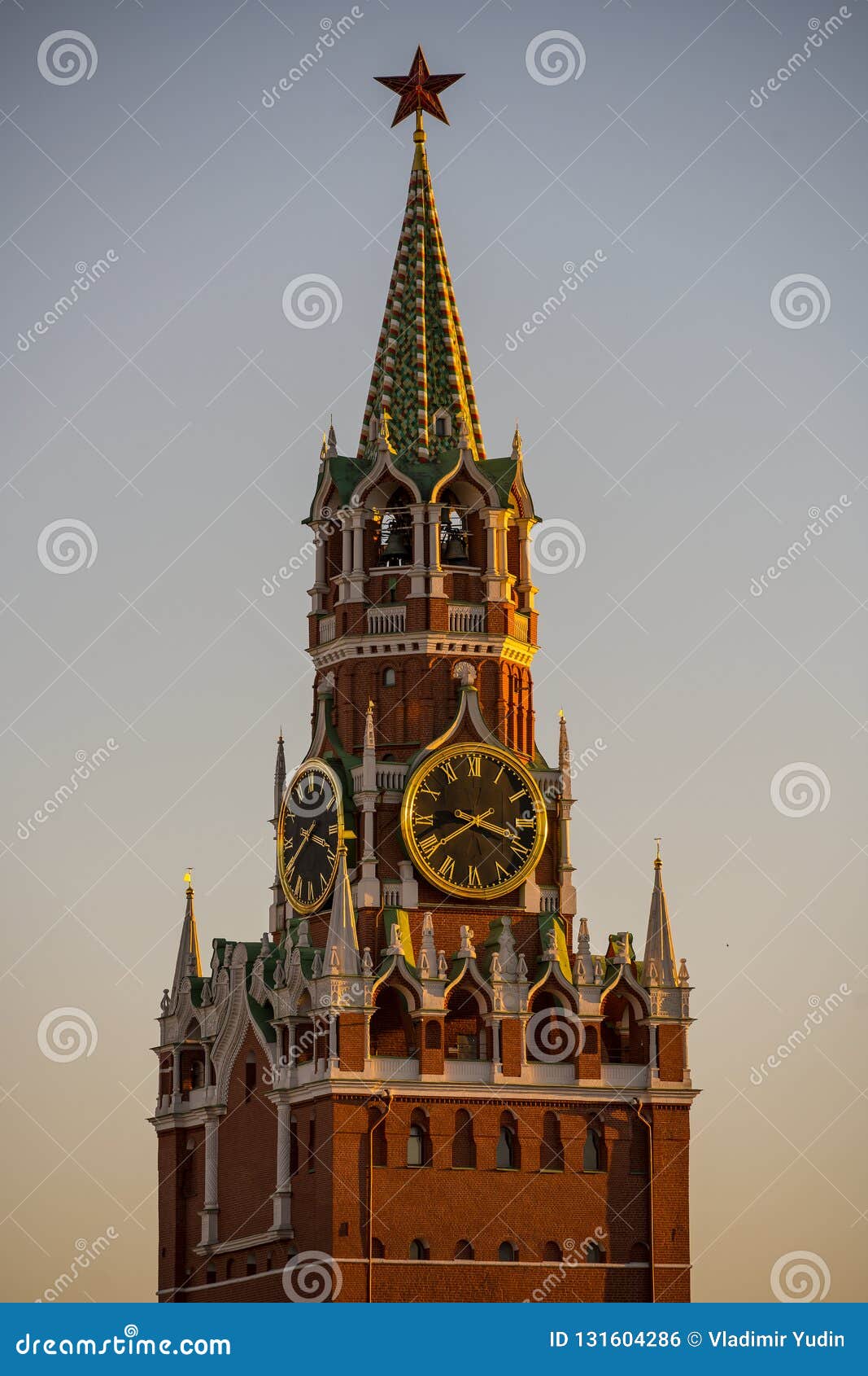 Kremlin, Moscow, Russia stock photo. Image of clock - 131604286
