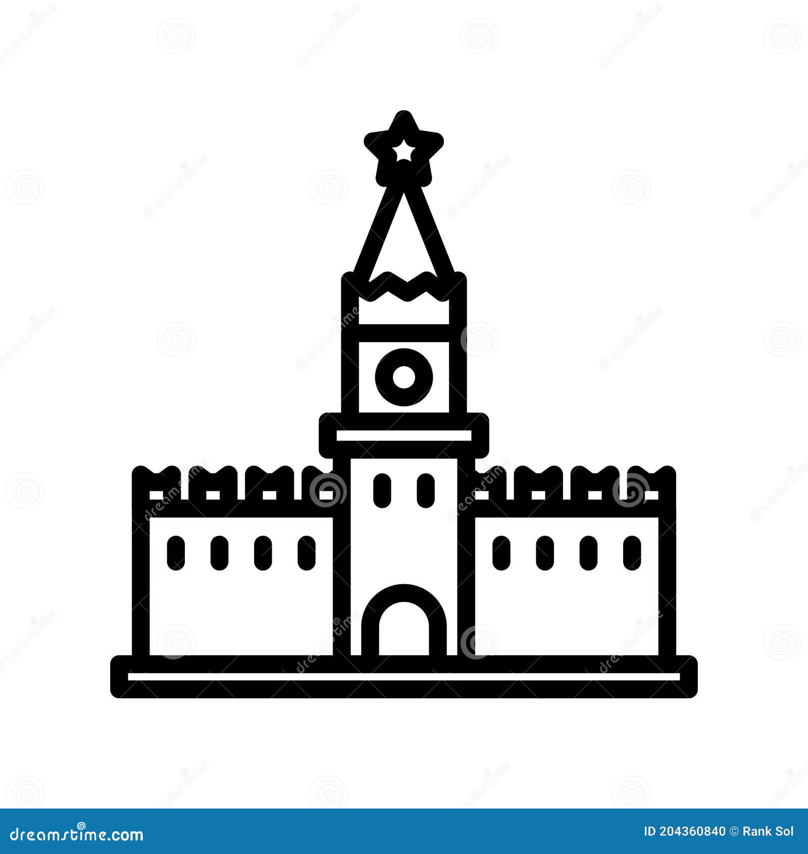 Kremlin, Moscow Skyline Panorama Vector Sketch | CartoonDealer.com ...