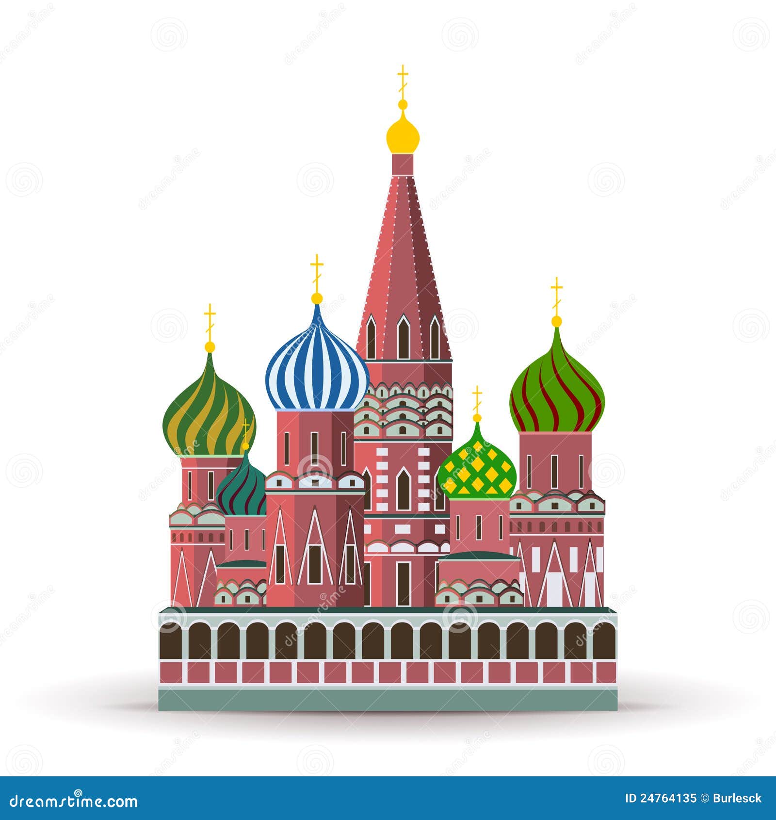 St. Basil`s Cathedral Vector Illustration Isolated On White Background ...