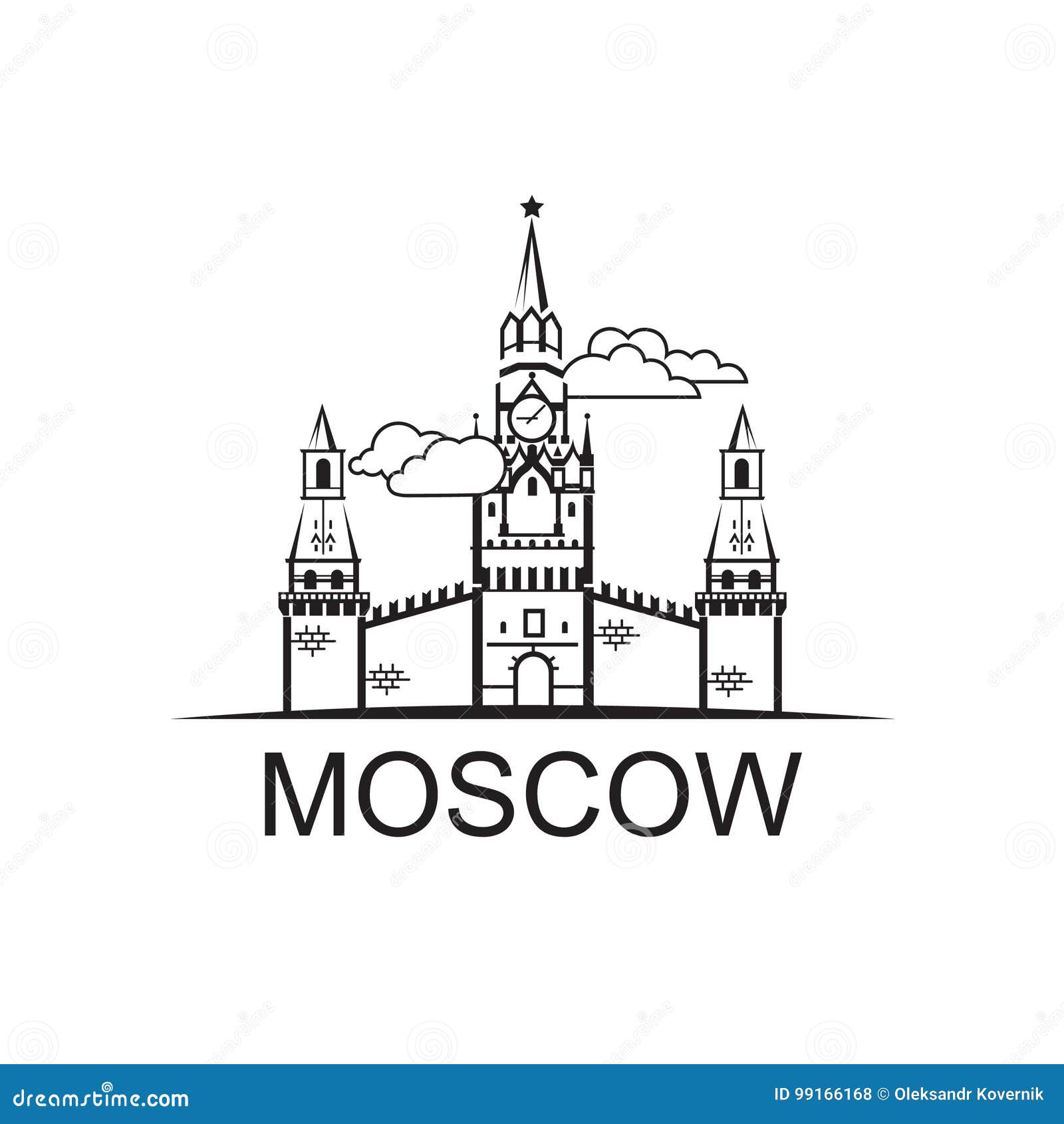 Kremlin tower icon stock vector. Illustration of vector - 99166168