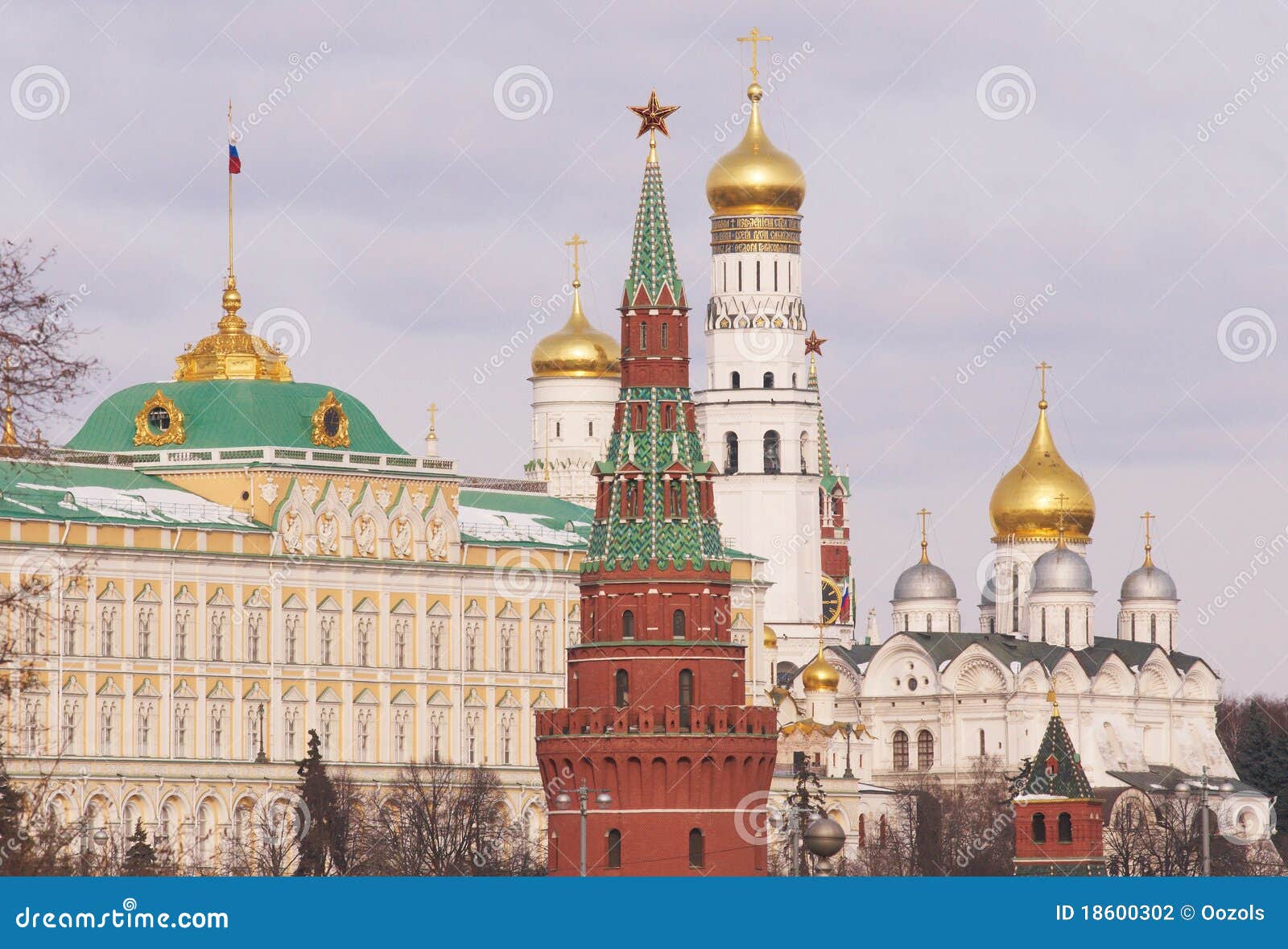 Kremlin Tower with a Red Star Stock Photo - Image of orthodox, cloister ...