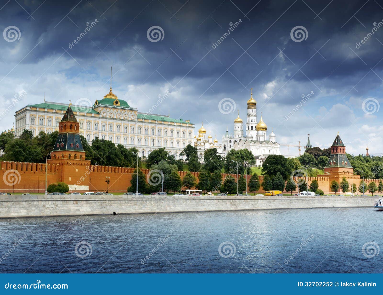 Kremlin, View from Moscow River, Moscow Stock Photo - Image of famous ...