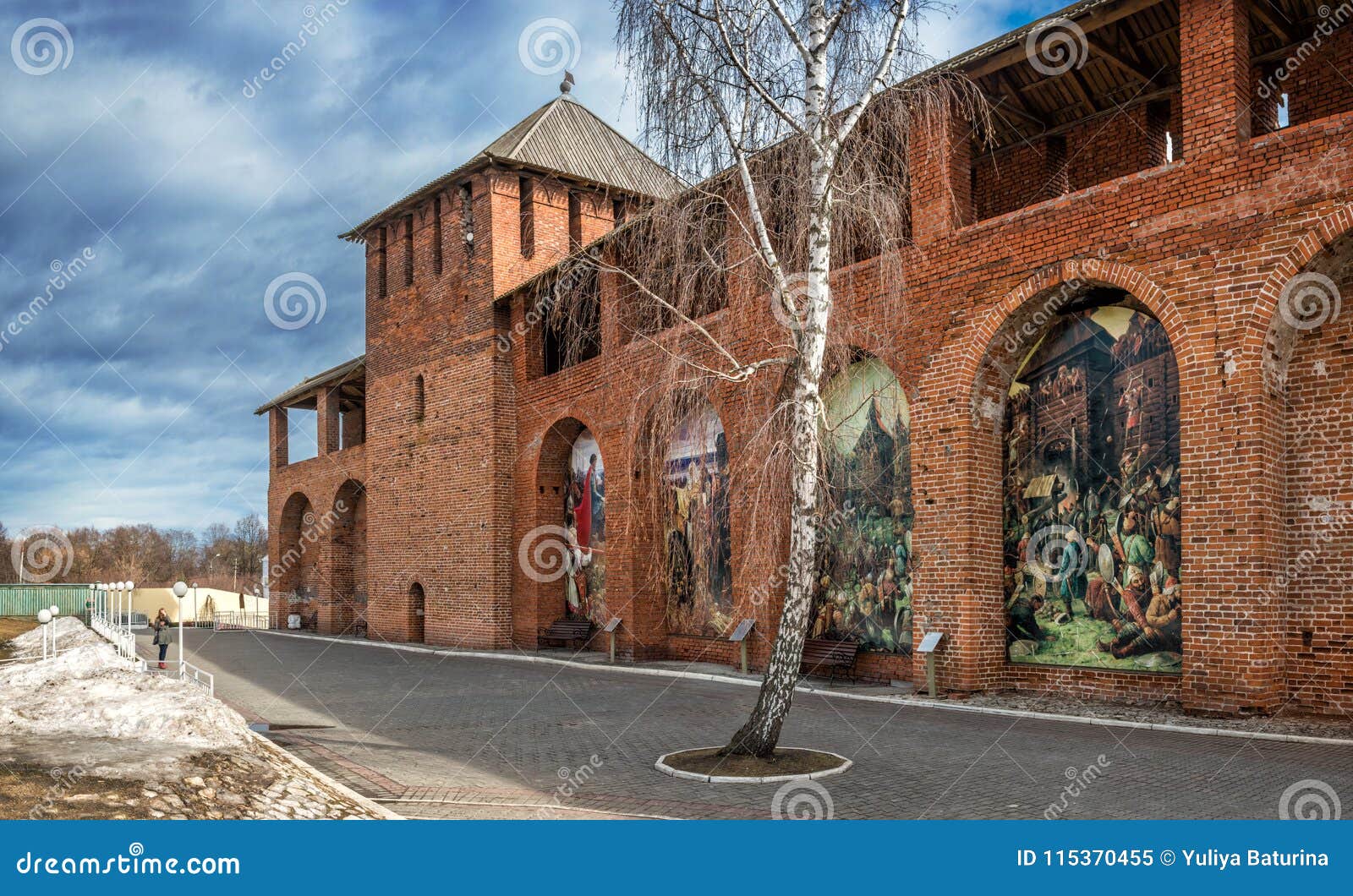Kremlin wall in Kolomna editorial image. Image of cityscape - 115370455