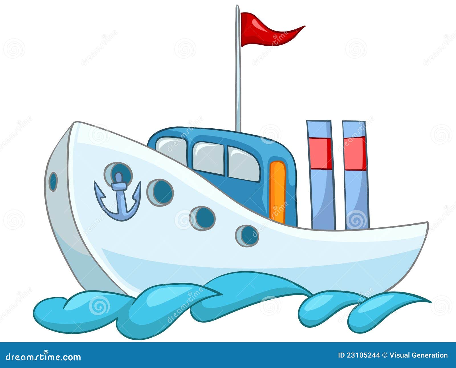 Kreskówka statek ilustracja wektor. Ilustracja złożonej z rzemiosło ...