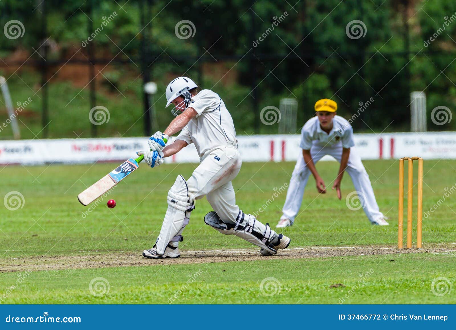 Kricket-Aktions-Sport redaktionelles stockfotografie. Bild von felder ...