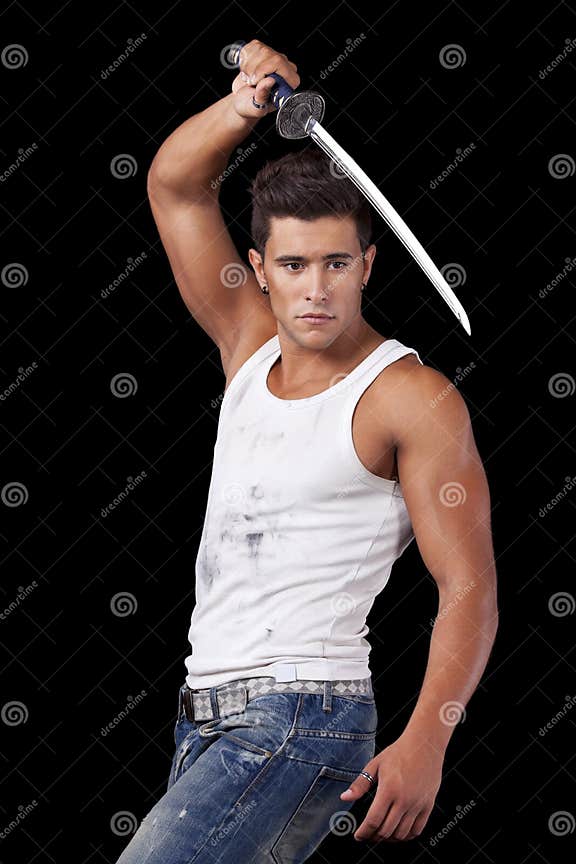 Krieger mit ninja Klingen stockbild. Bild von konflikt - 23538397