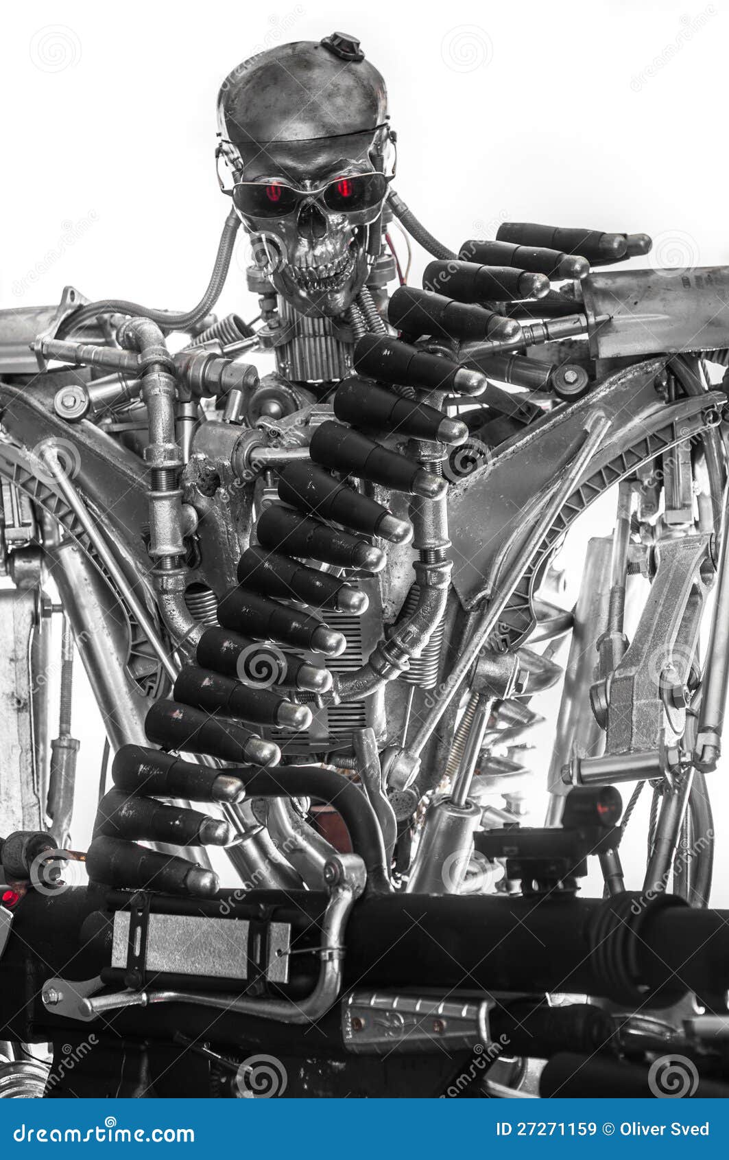 Kriegsmaschine Mit Roten Augen Stockbild - Bild von künstlich, maschine ...