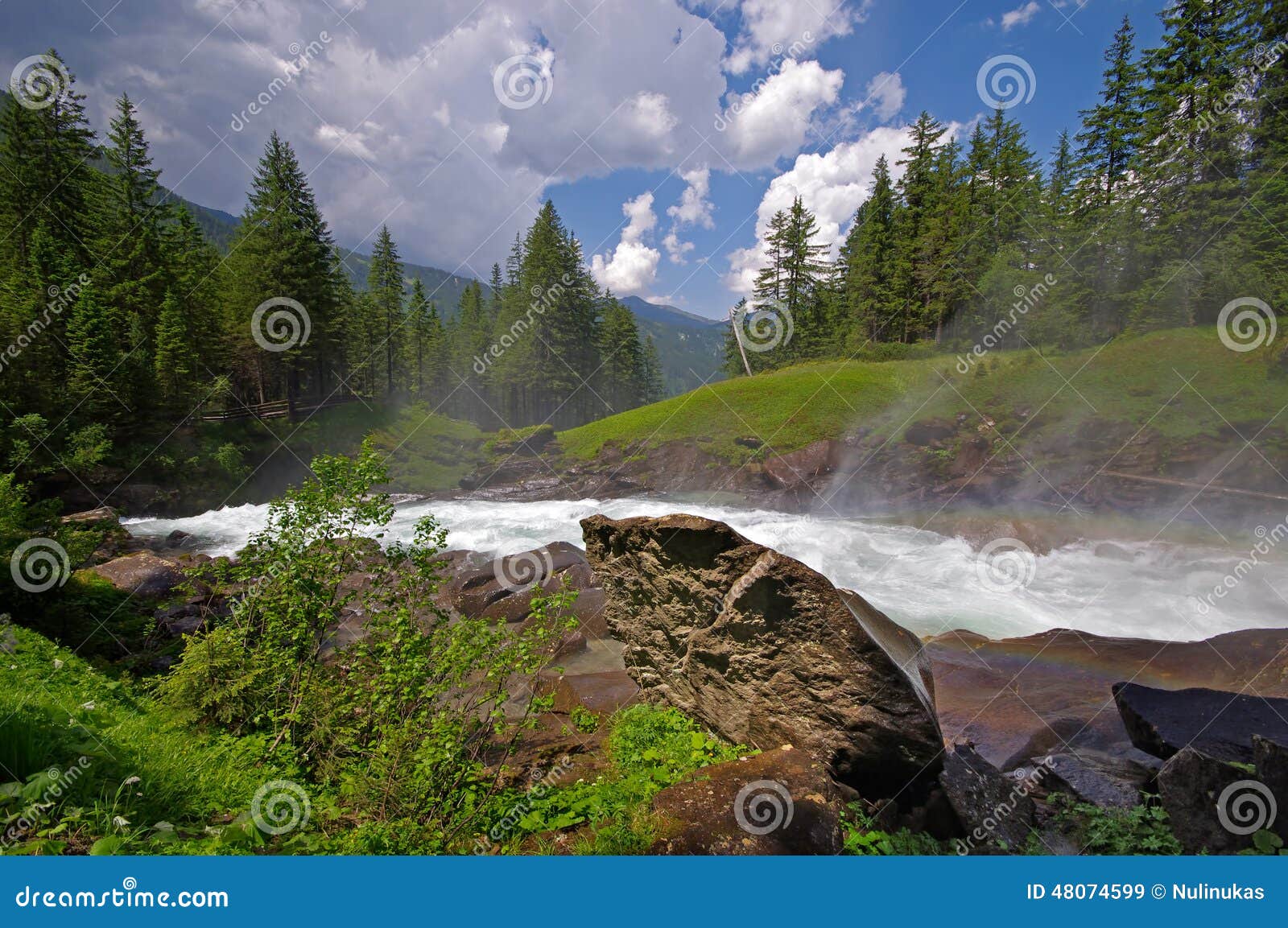 Krimmler (Krimml) Waterfall Stock Image - Image of hill, cloud: 48074599