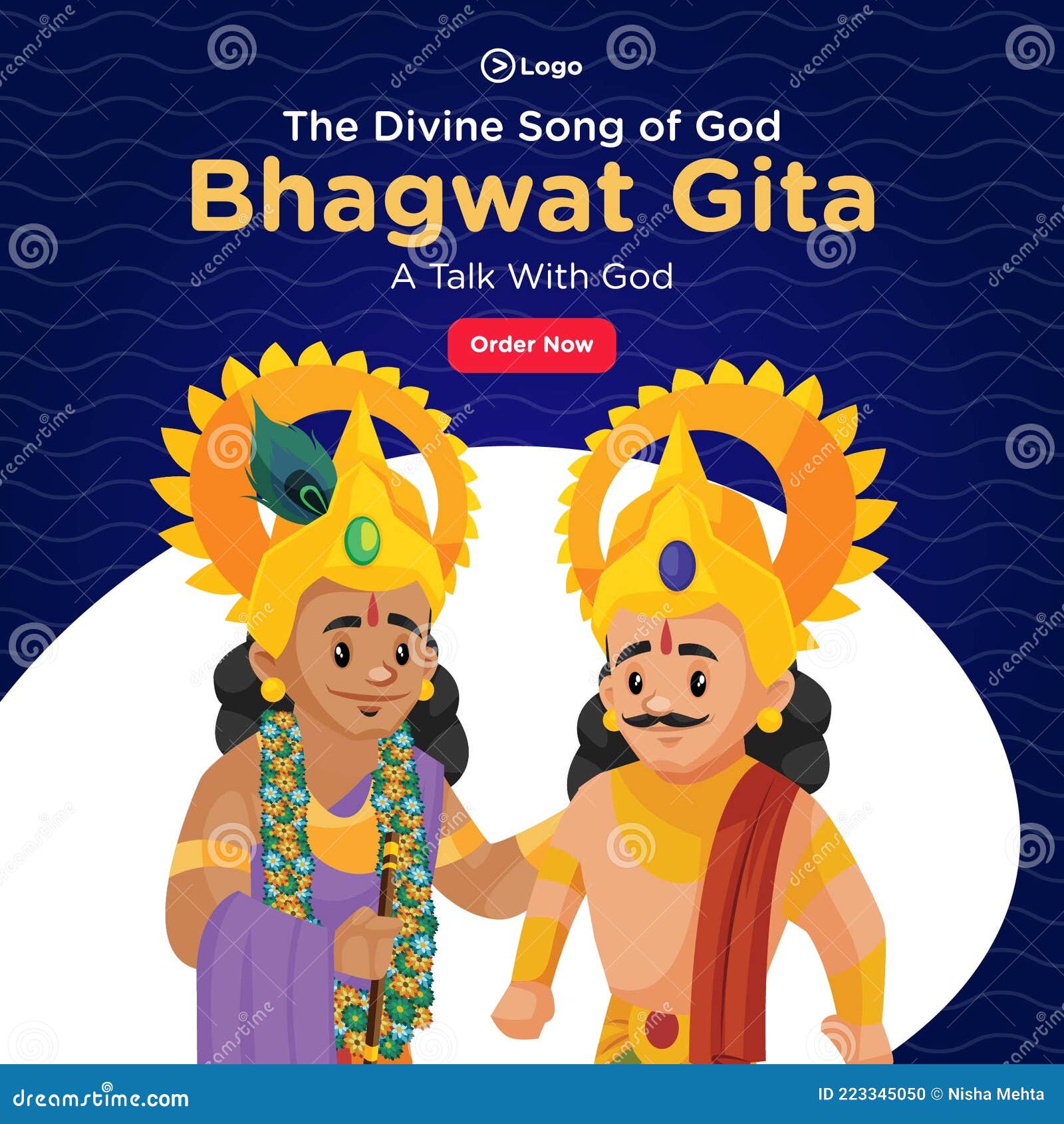 Banner Design of the Divine Song of God Bhagwat Gita Stock Vector ...