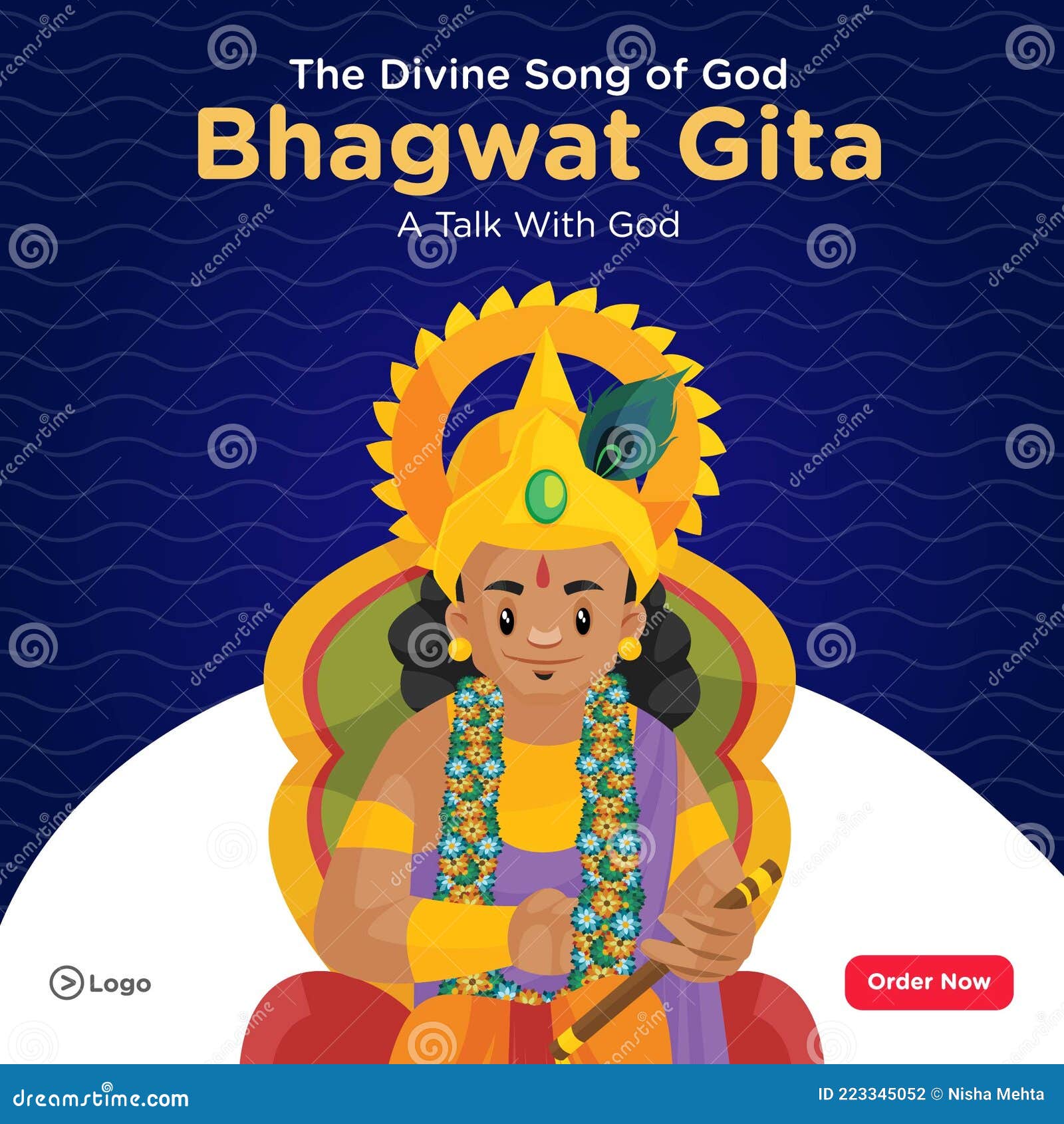 Banner Design of the Divine Song of God Bhagwat Gita Stock Vector ...