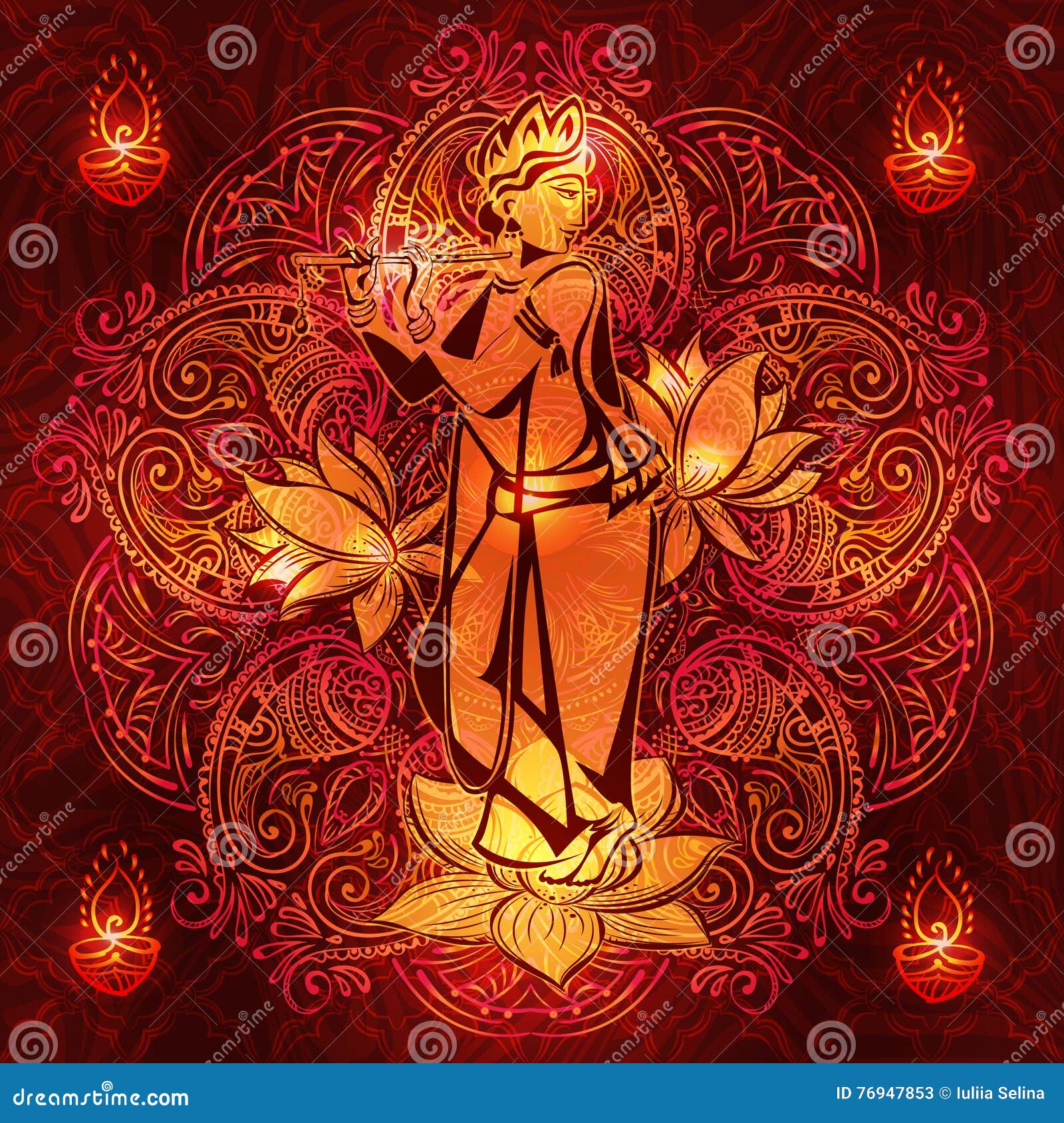 Krishna Gopalpriya Paramatma Stock Illustration - Illustration of dahi ...