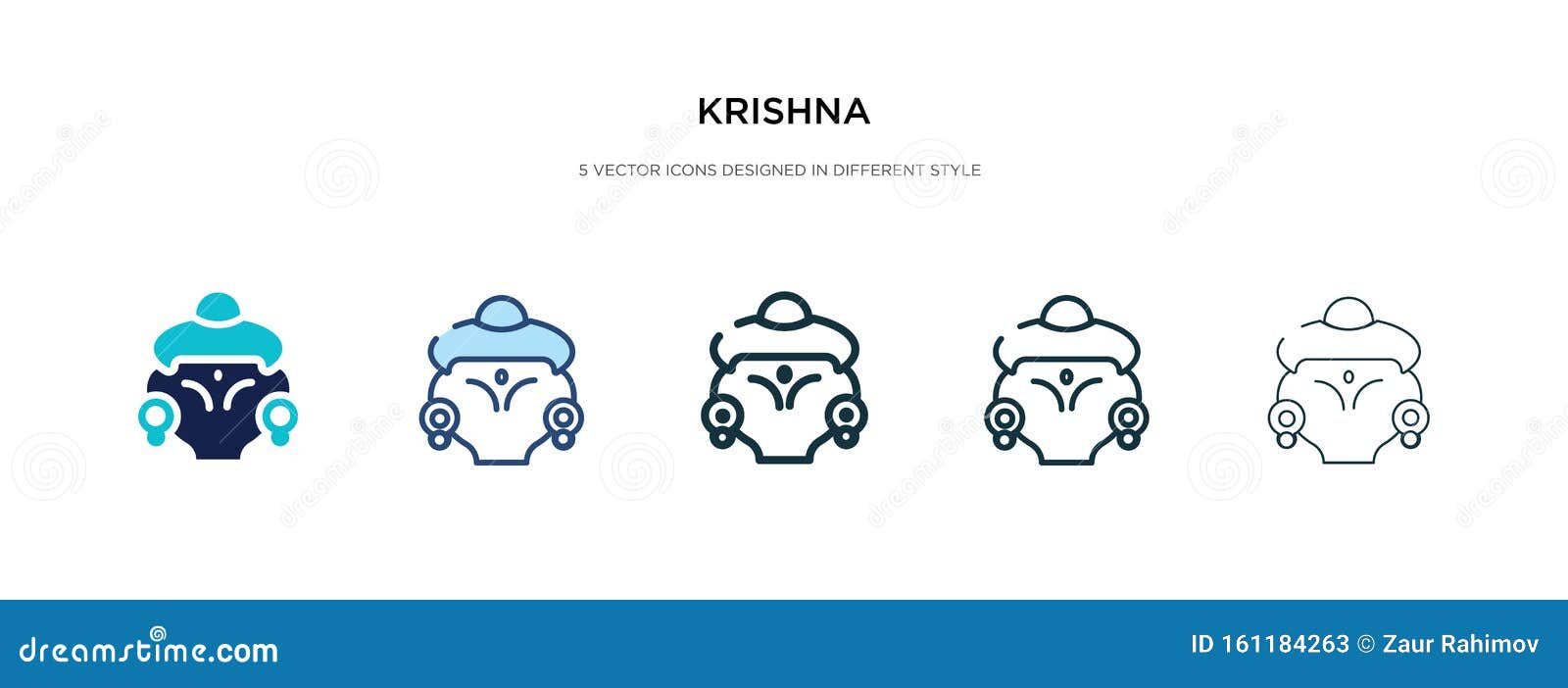 Krishna Icon. Thin Linear Krishna Outline Icon Isolated On White ...