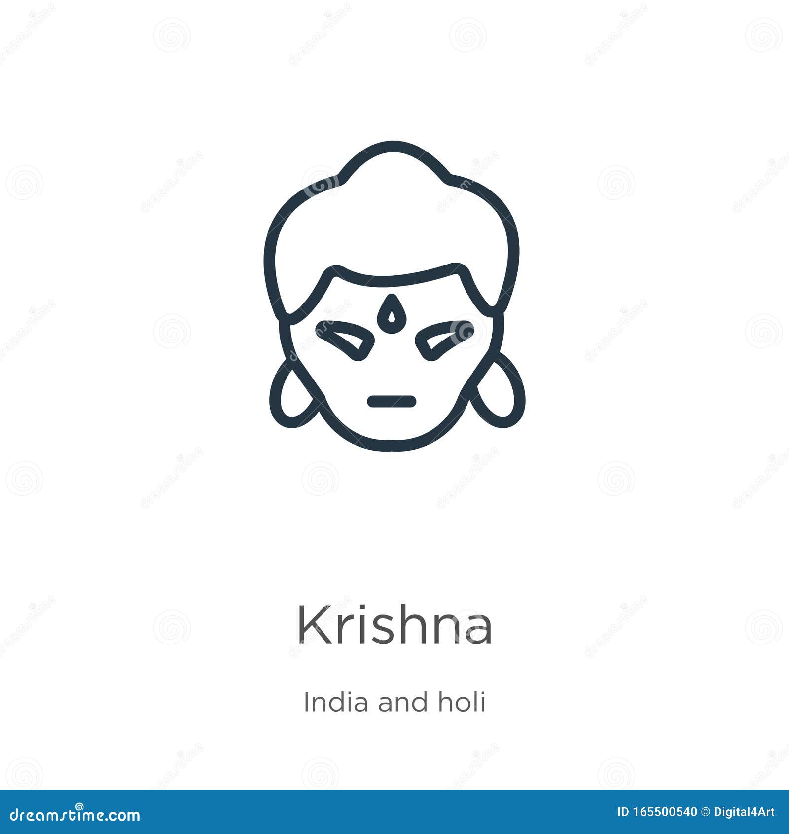 Linear Krishna Janmashtami Icon From India Outline Collection. Thin ...