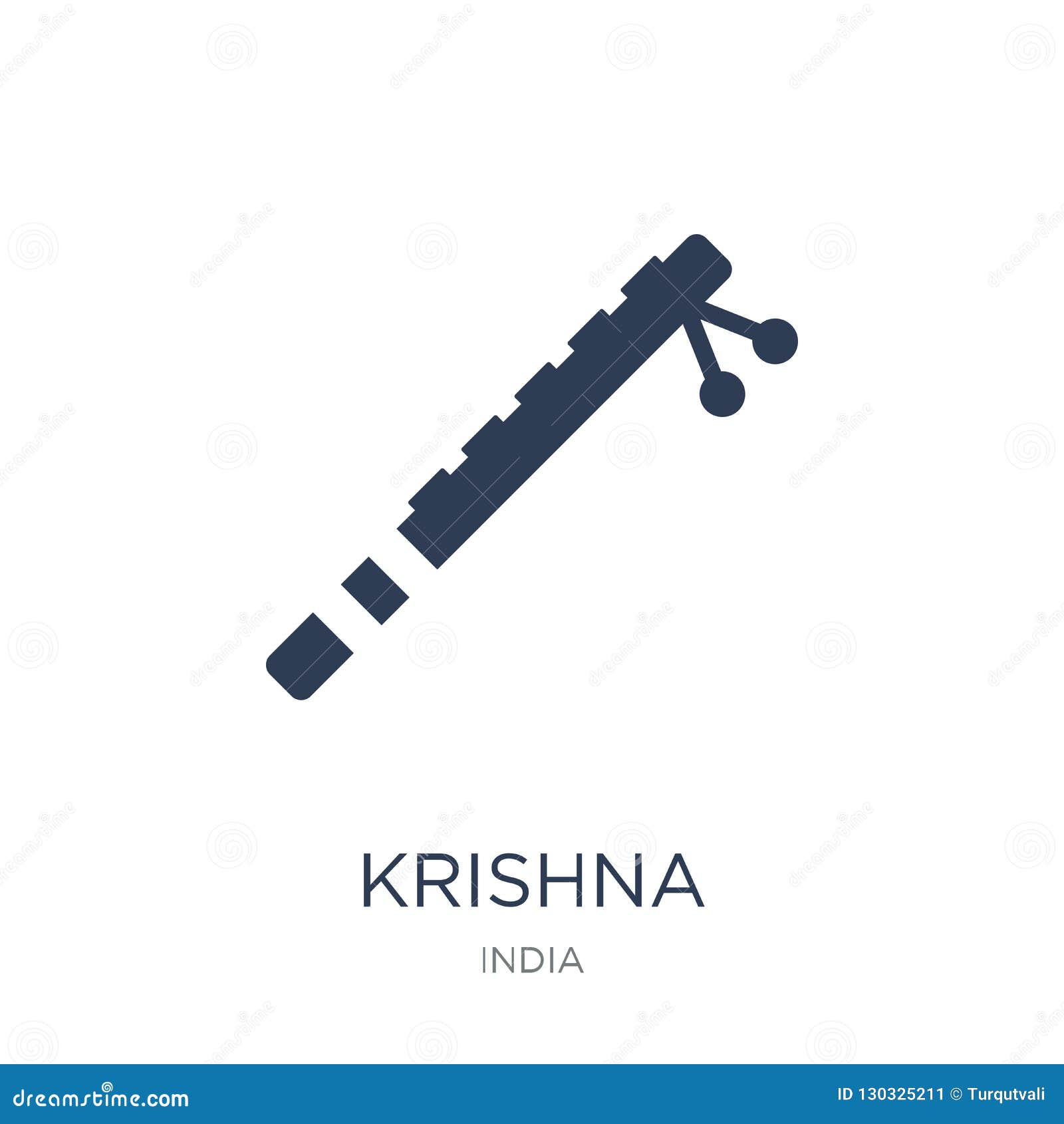 Krishna Icon. Trendy Flat Vector Krishna Icon On White Background From ...