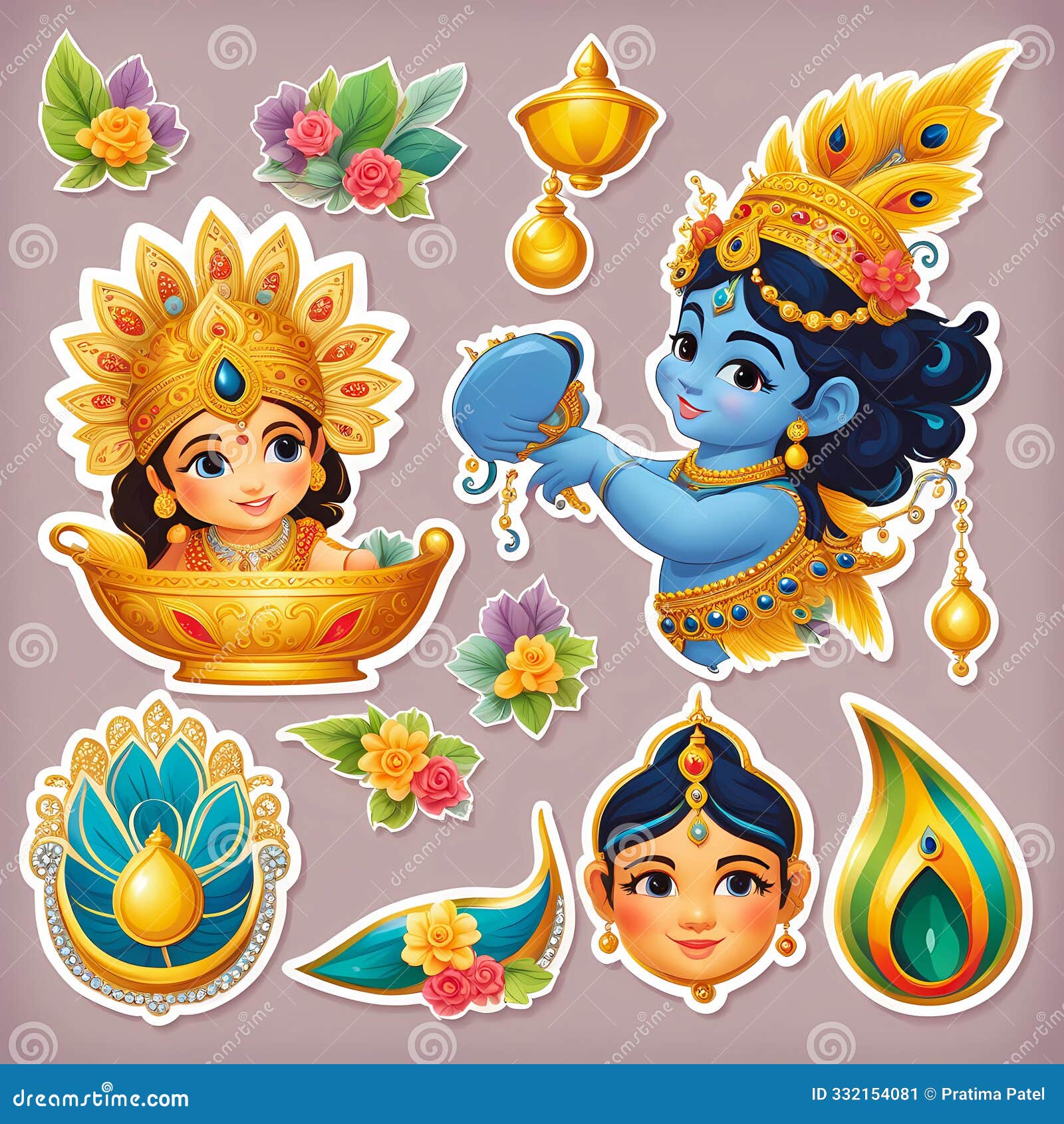 Krishna Janmashtami Studio Background Setup With Props Royalty-Free ...