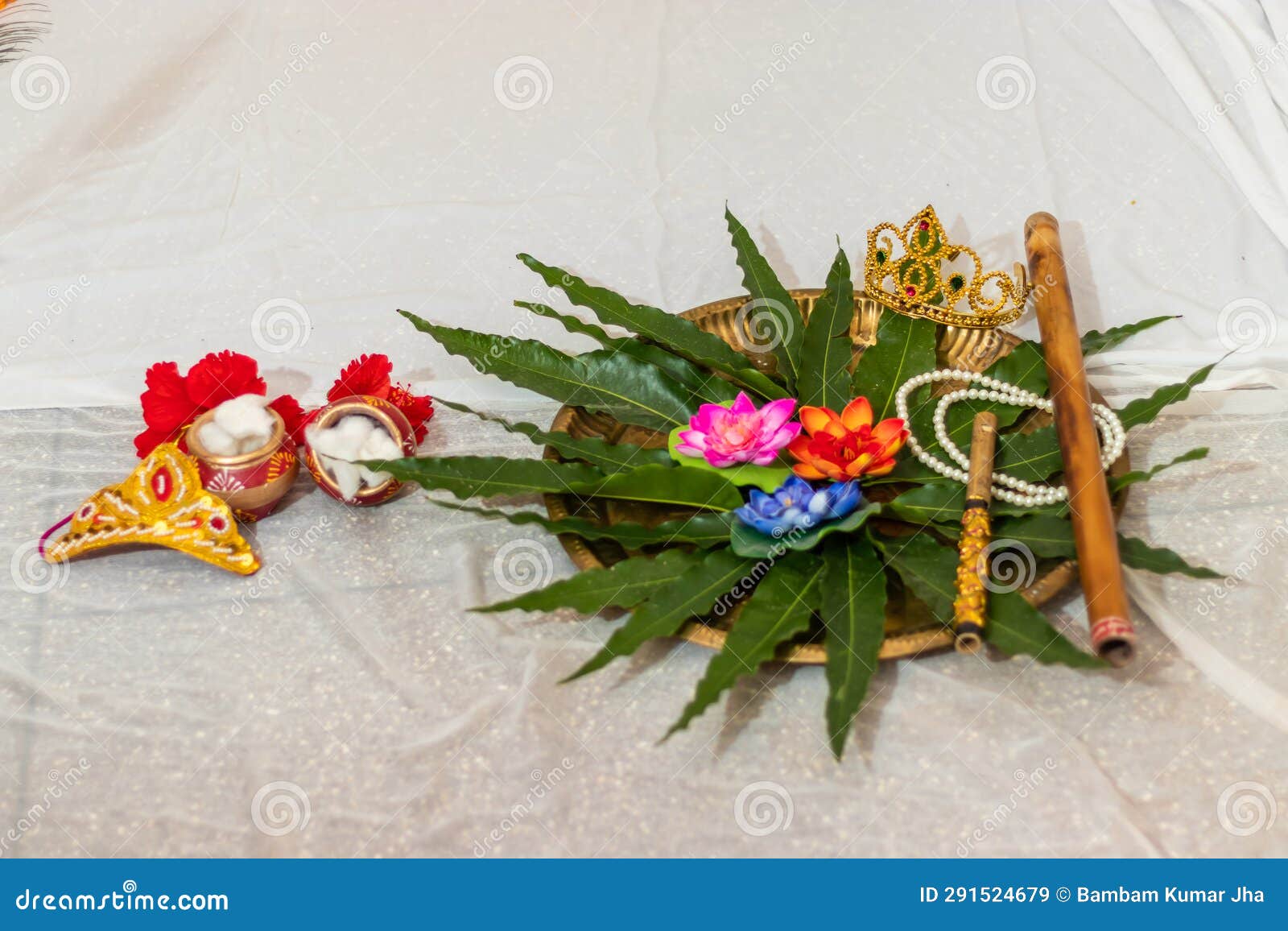 Krishna Janmashtami Studio Background Setup with Props Stock Image ...