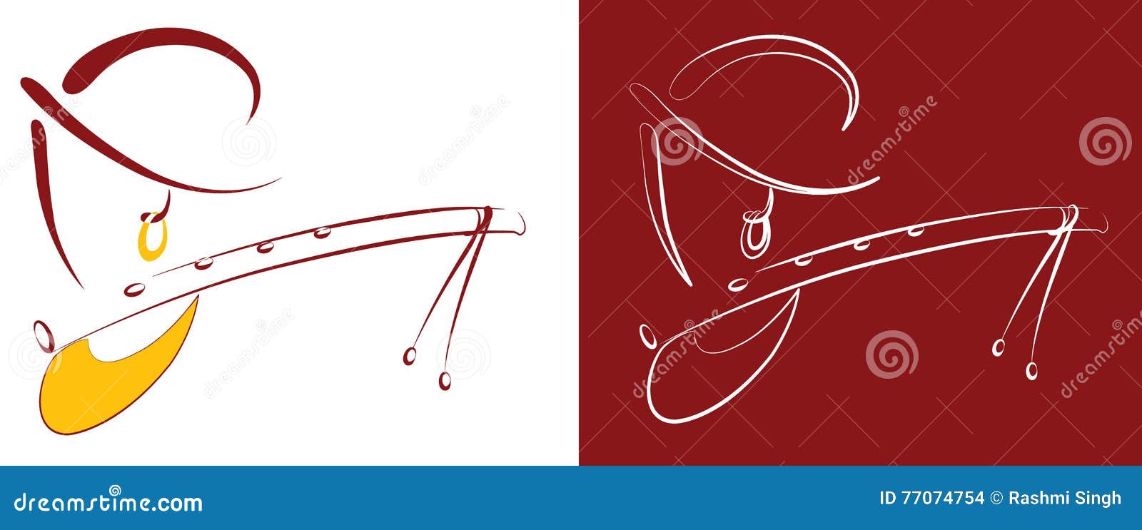 Krishna Line Art Abstract