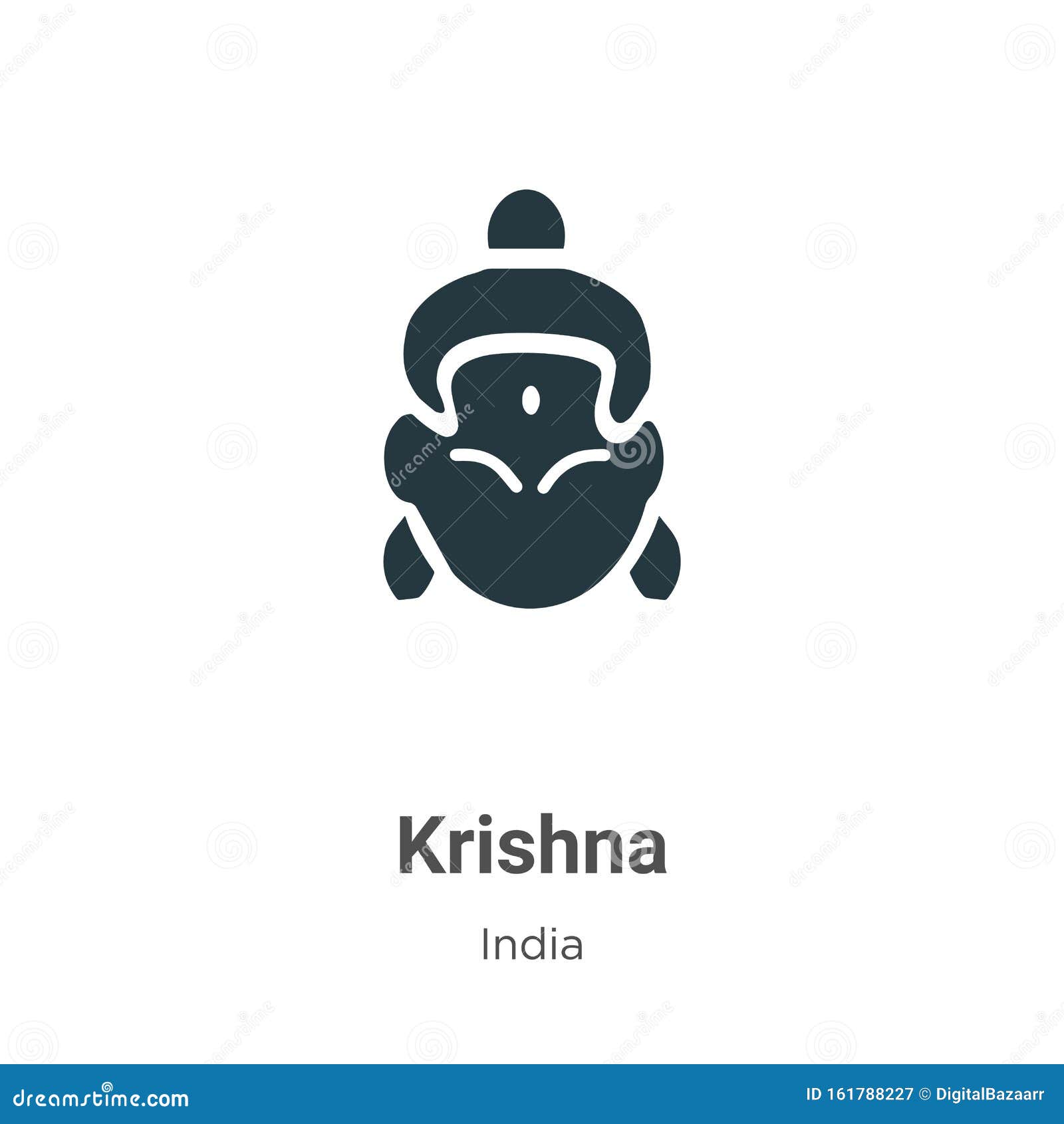 Krishna Vector Icon on White Background. Flat Vector Krishna Icon ...