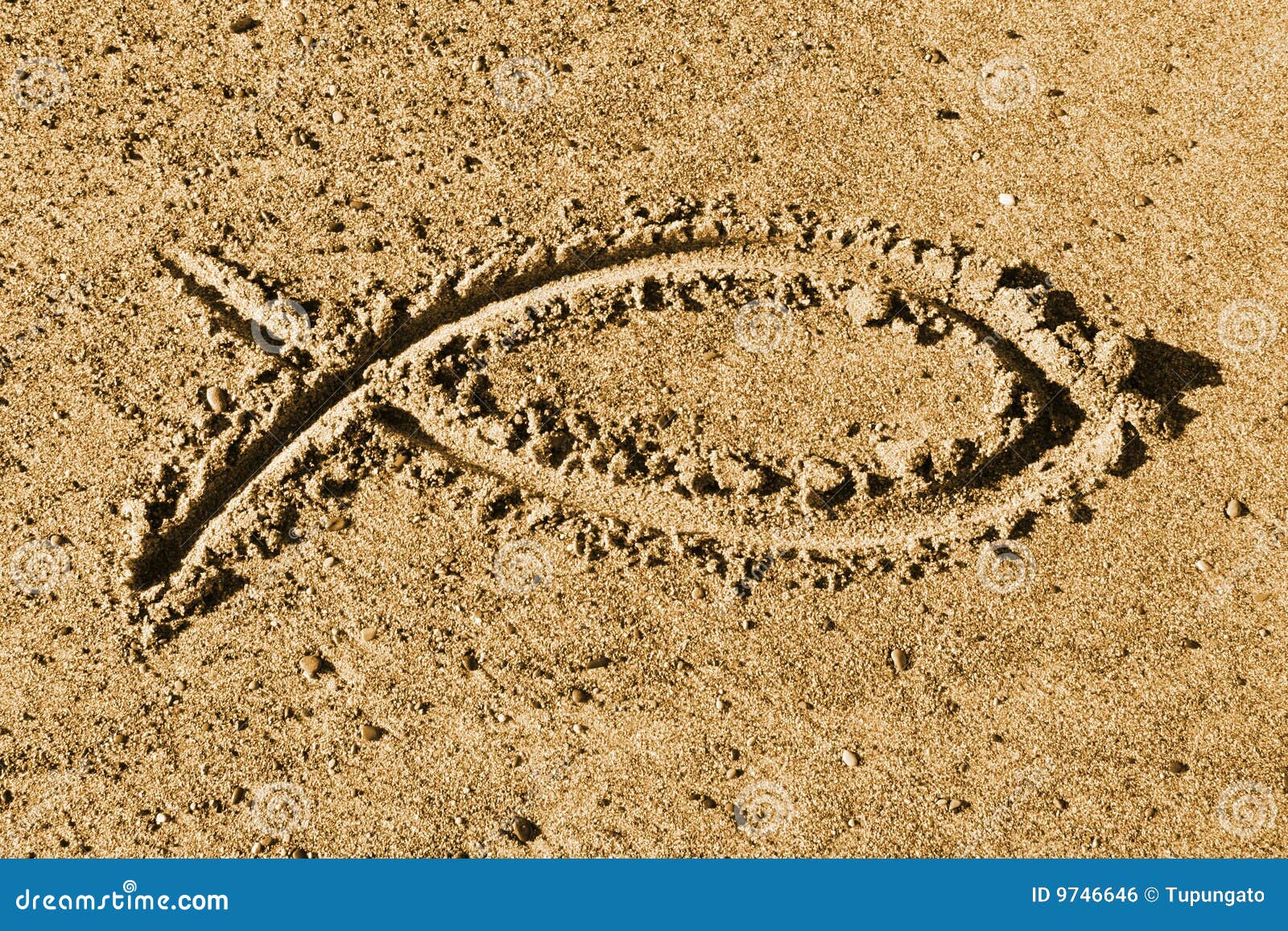 Kristen fisk arkivfoto. Bild av sand, abstrakt, symboliskt - 9746646