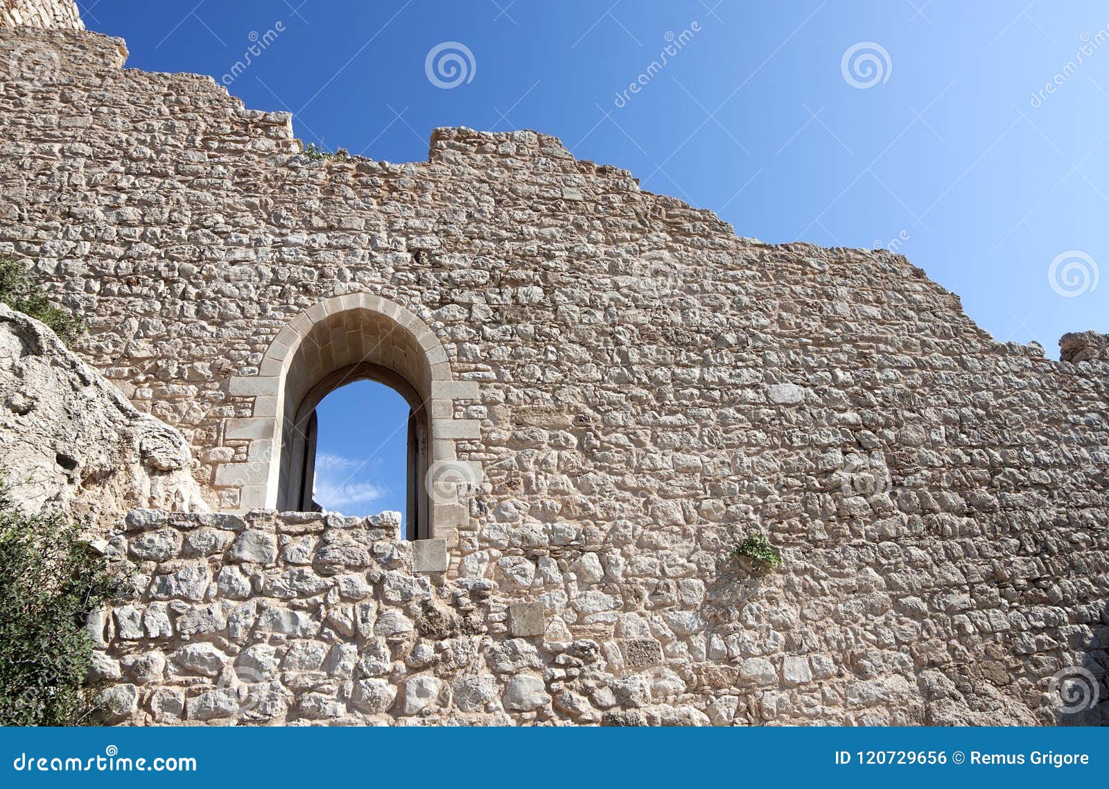 Castle ruined walls stock photo. Image of kritinia, blue - 120729656