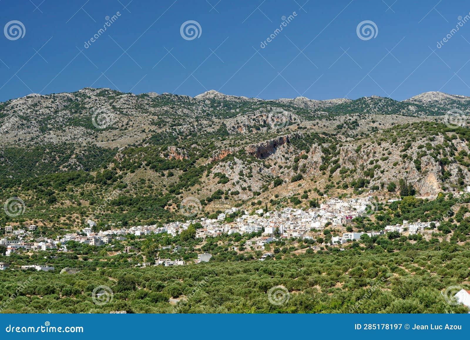 Kritsa Village in Cretan Mountains Stock Image - Image of olive, ktitsa ...
