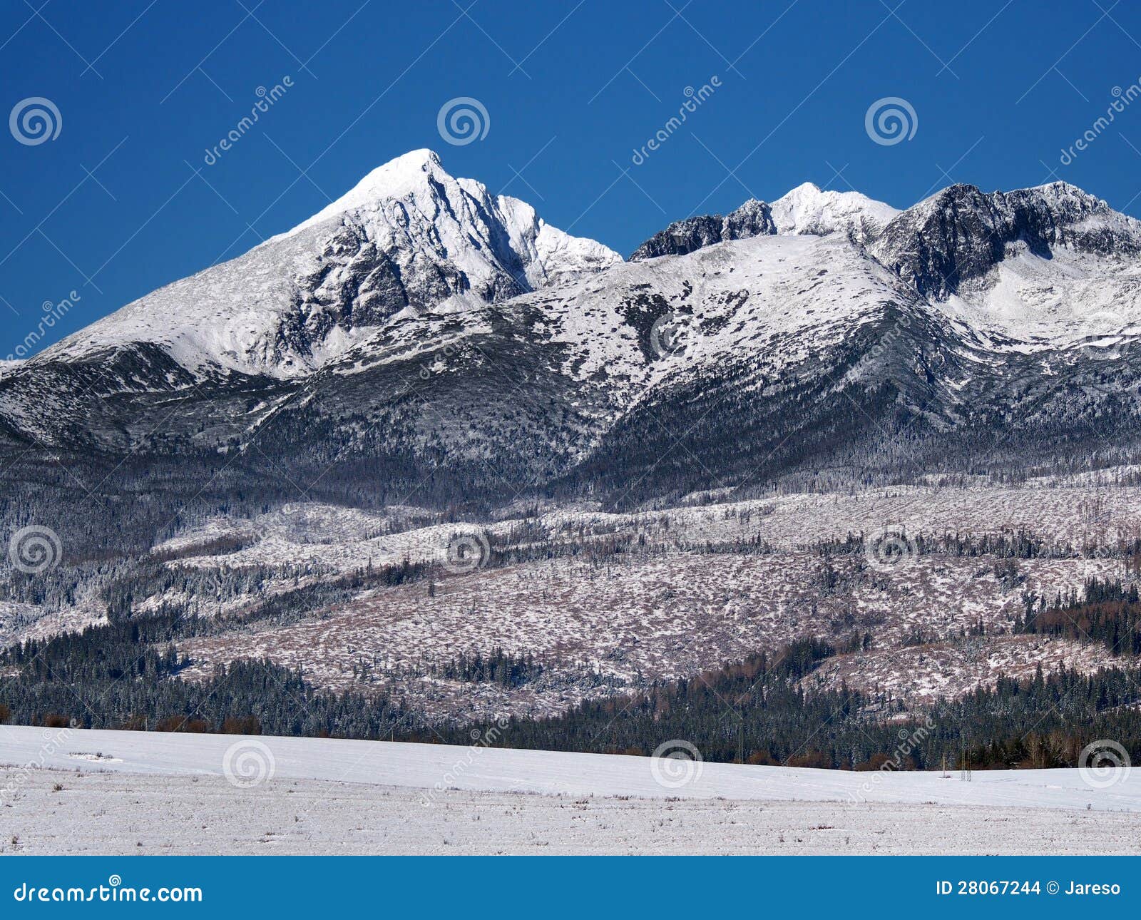 Krivan, Van Kratka En Ostra-Pieken in De Winter Stock Foto - Image of ...
