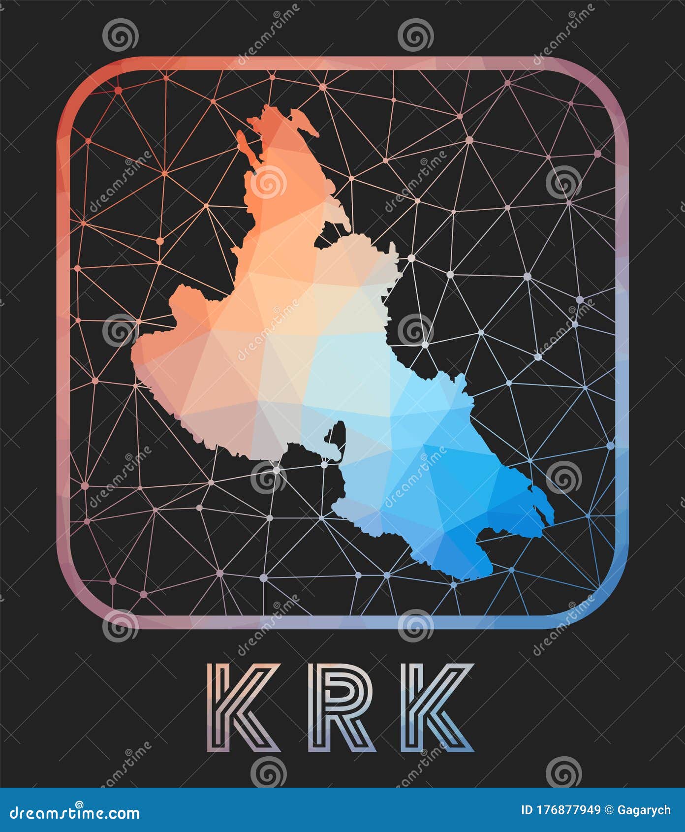 Krk map design. stock vector. Illustration of banner - 176877949