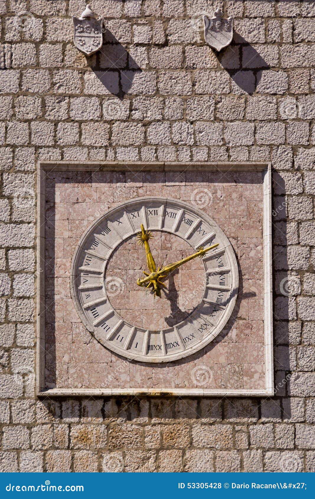 Krk old clock , Croatia stock photo. Image of ring, fields - 53305428