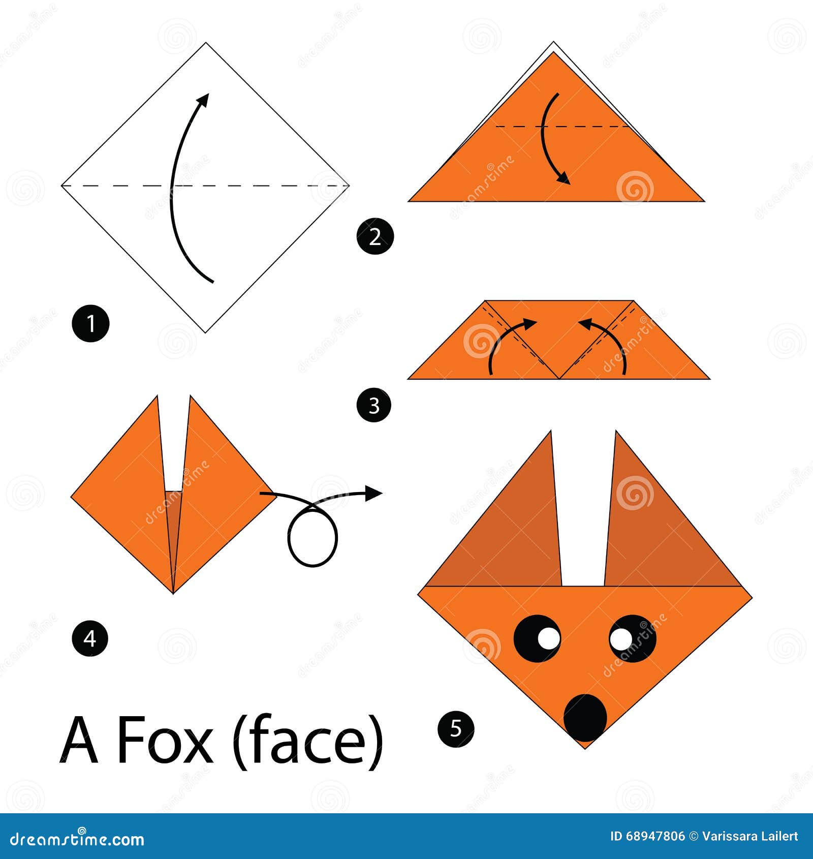 Krok Po Kroku Instrukcje Dlaczego Robić Origami Fox Ilustracja Wektor ... Krok Po Kroku Instrukcje Dlaczego Robić Origami Fox Ilustracja Wektor ...