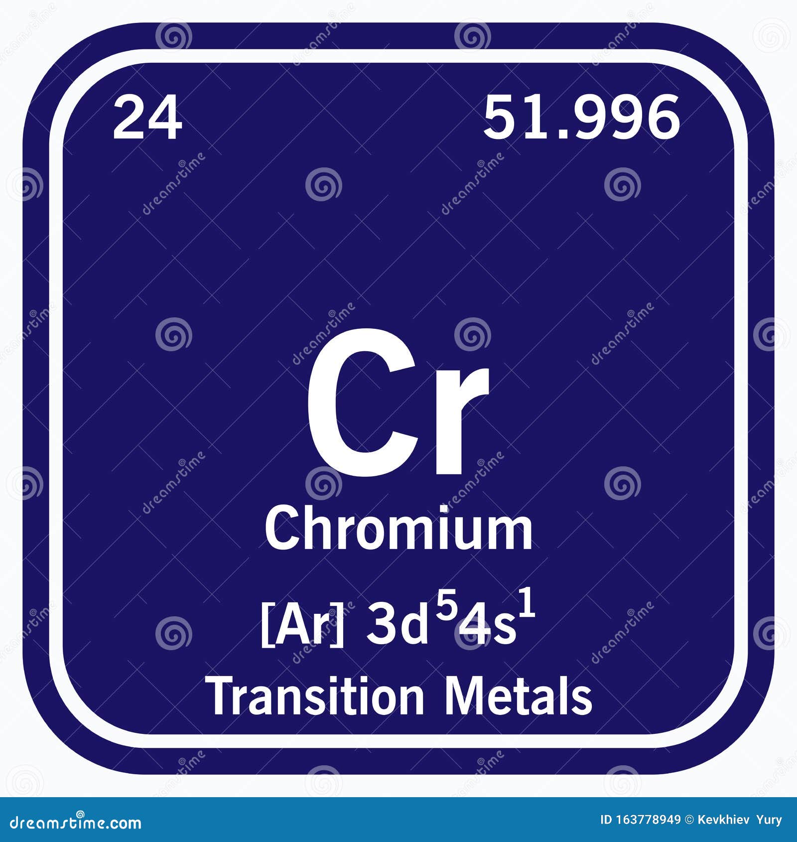 Krom Periodisk Tabell Med Illustrationen Elements Vector, Steg 10 ...