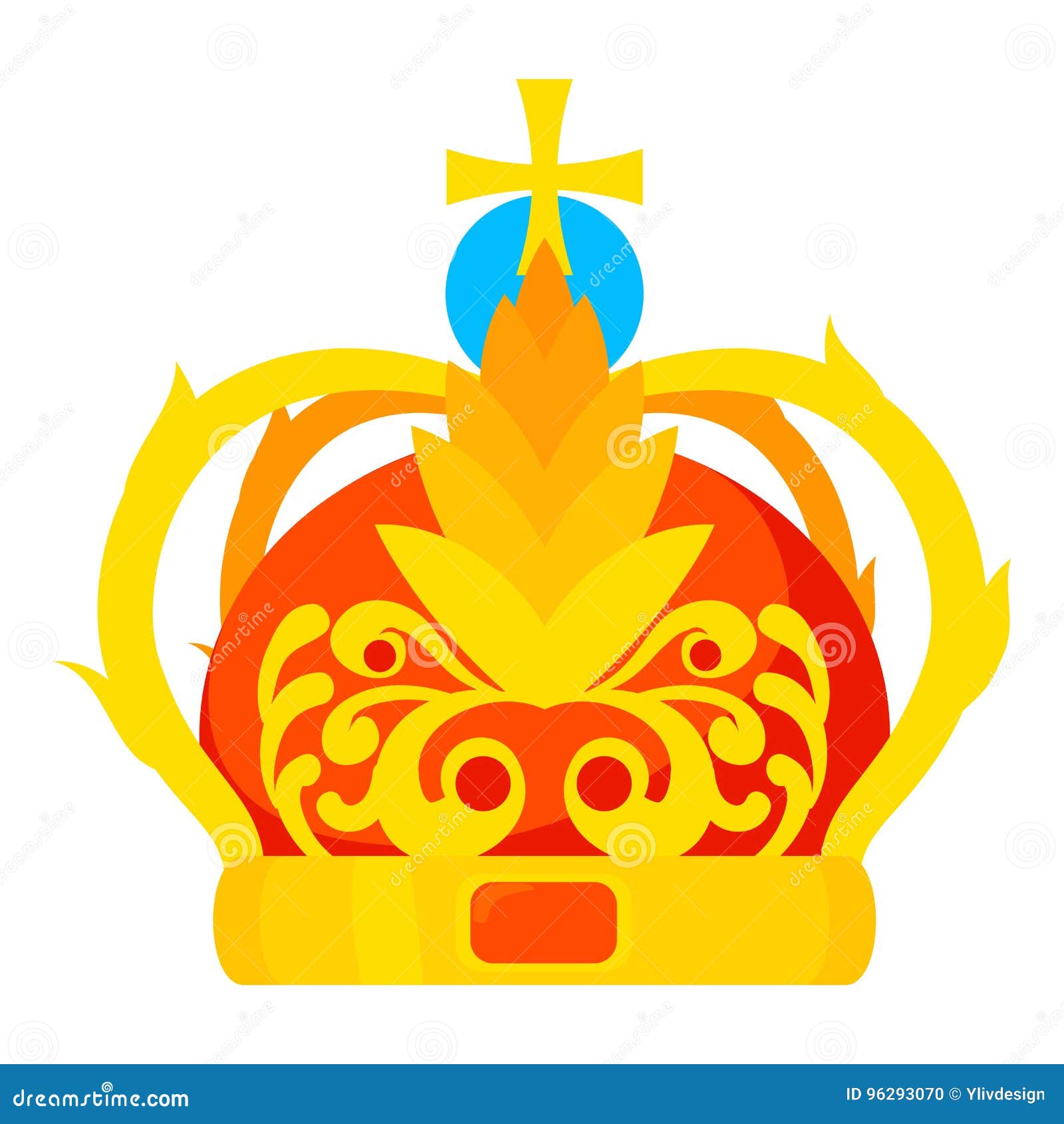 Kronasymbol, Tecknad Filmstil Vektor Illustrationer - Illustration av ...