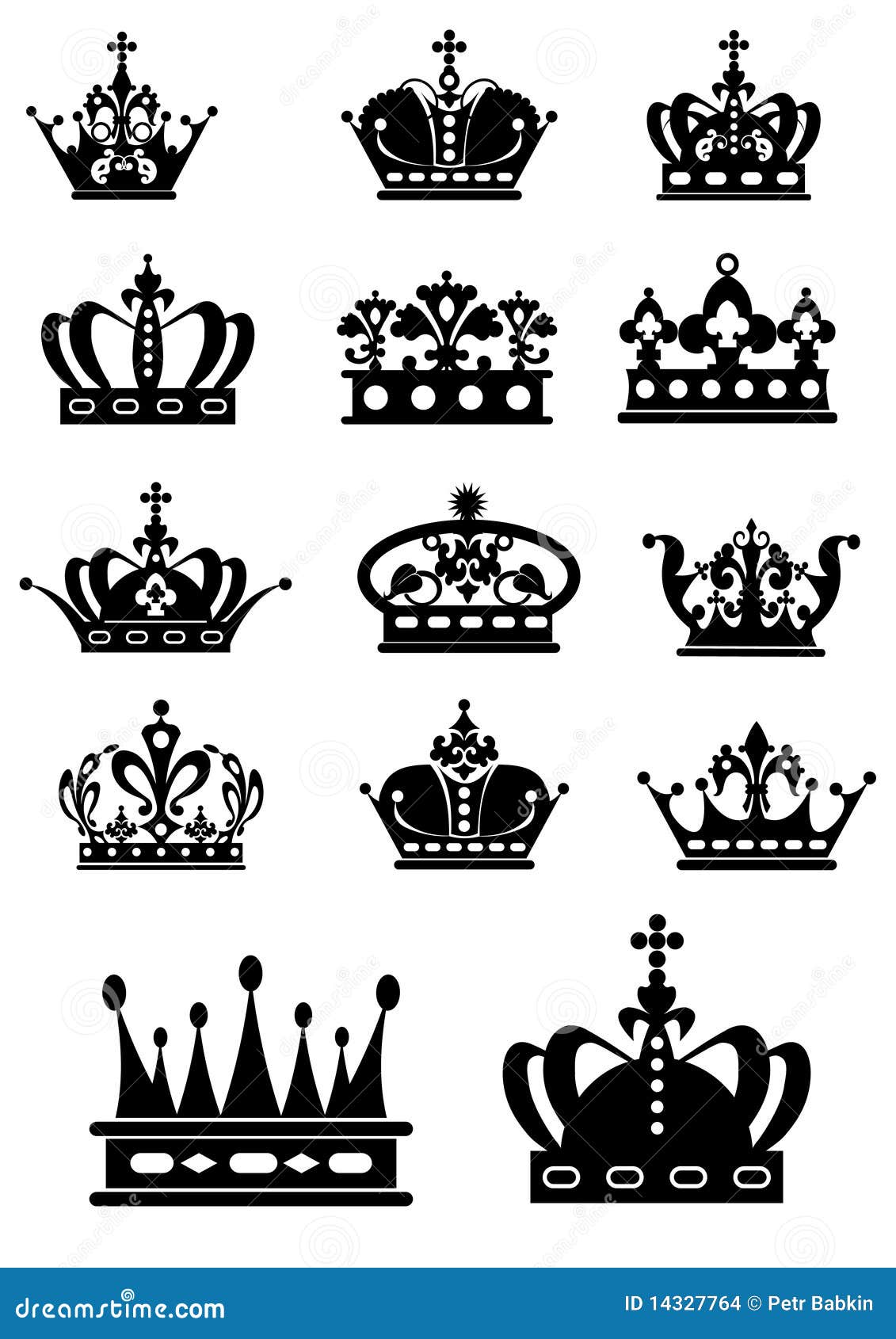 Krone. Großes Set Getrennte Symbole Vektor Abbildung - Illustration von ...