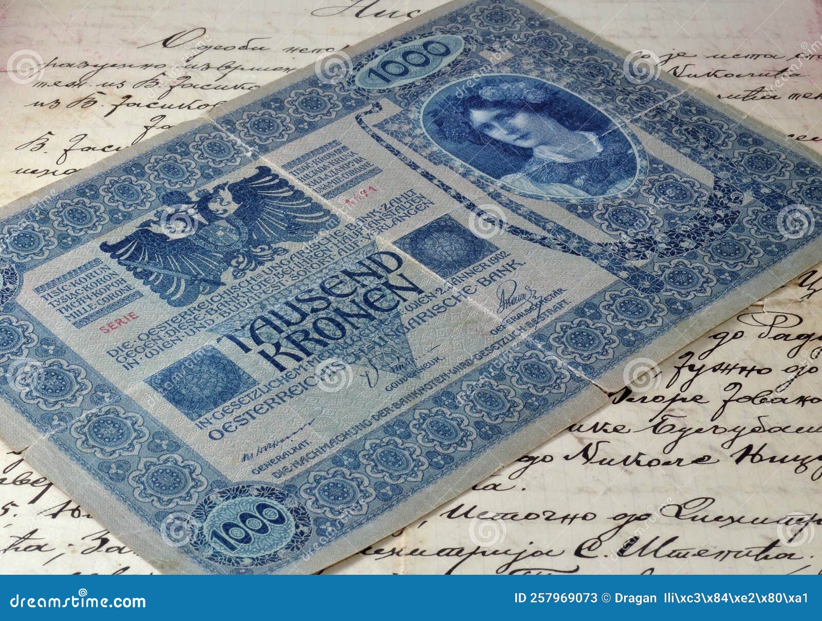 1000 Kronen banknote stock image. Image of austria, wealth - 257969073