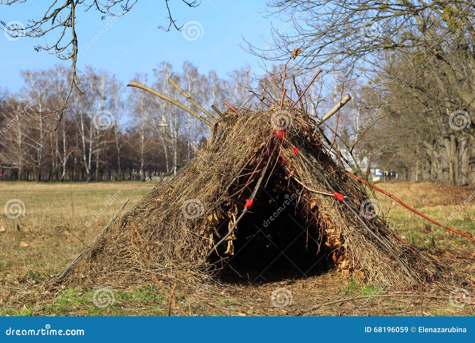 Krot, hut van takken stock afbeelding. Image of gras - 68196059