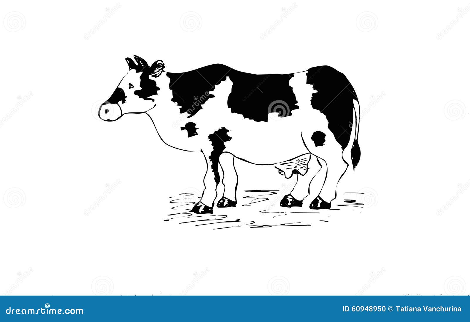 Krowa rysunek ilustracja wektor. Ilustracja złożonej z greenbacks ...