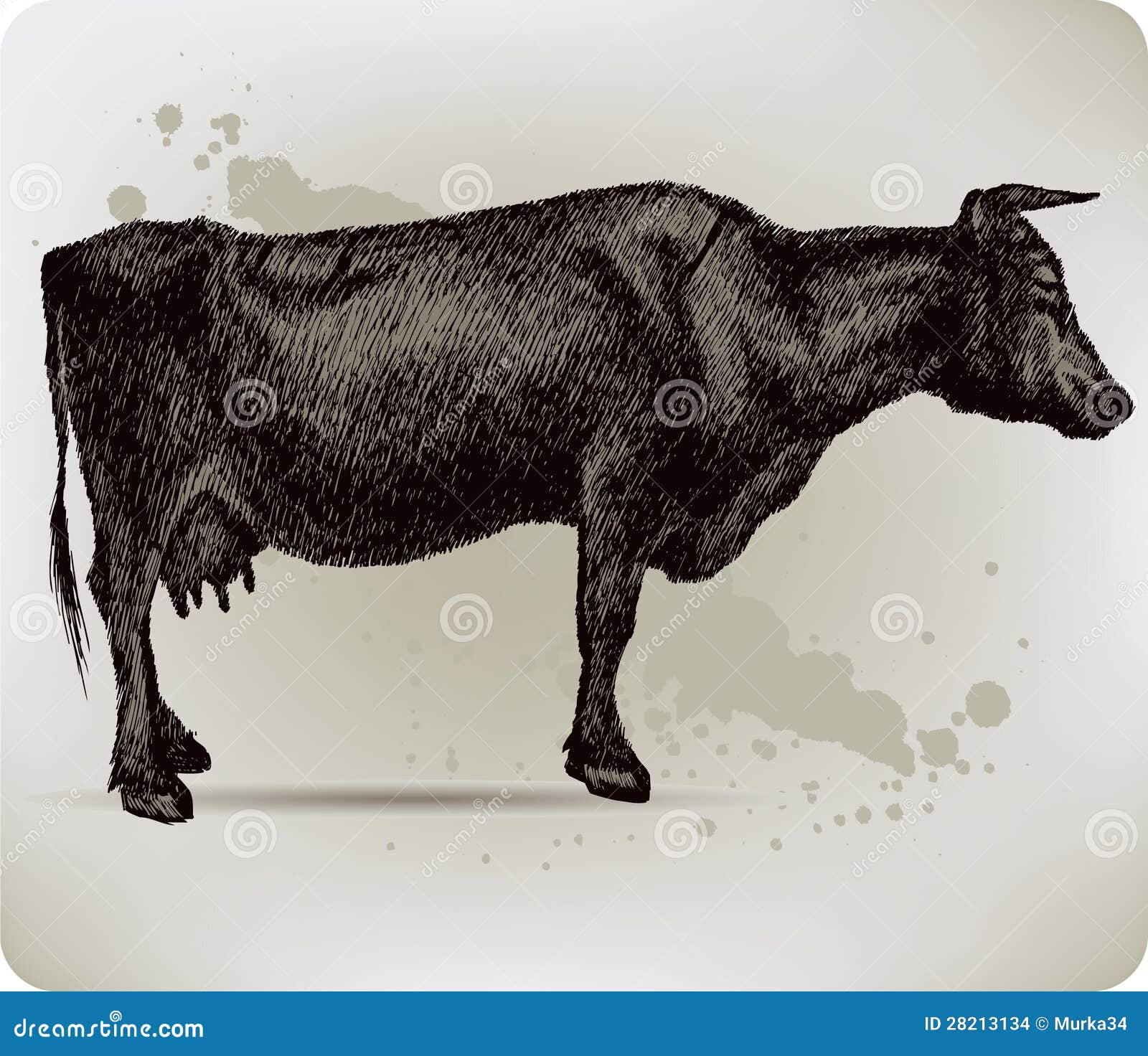 Krowa, Rysunek. Wektorowa Ilustracja. Ilustracja Wektor - Ilustracja ...